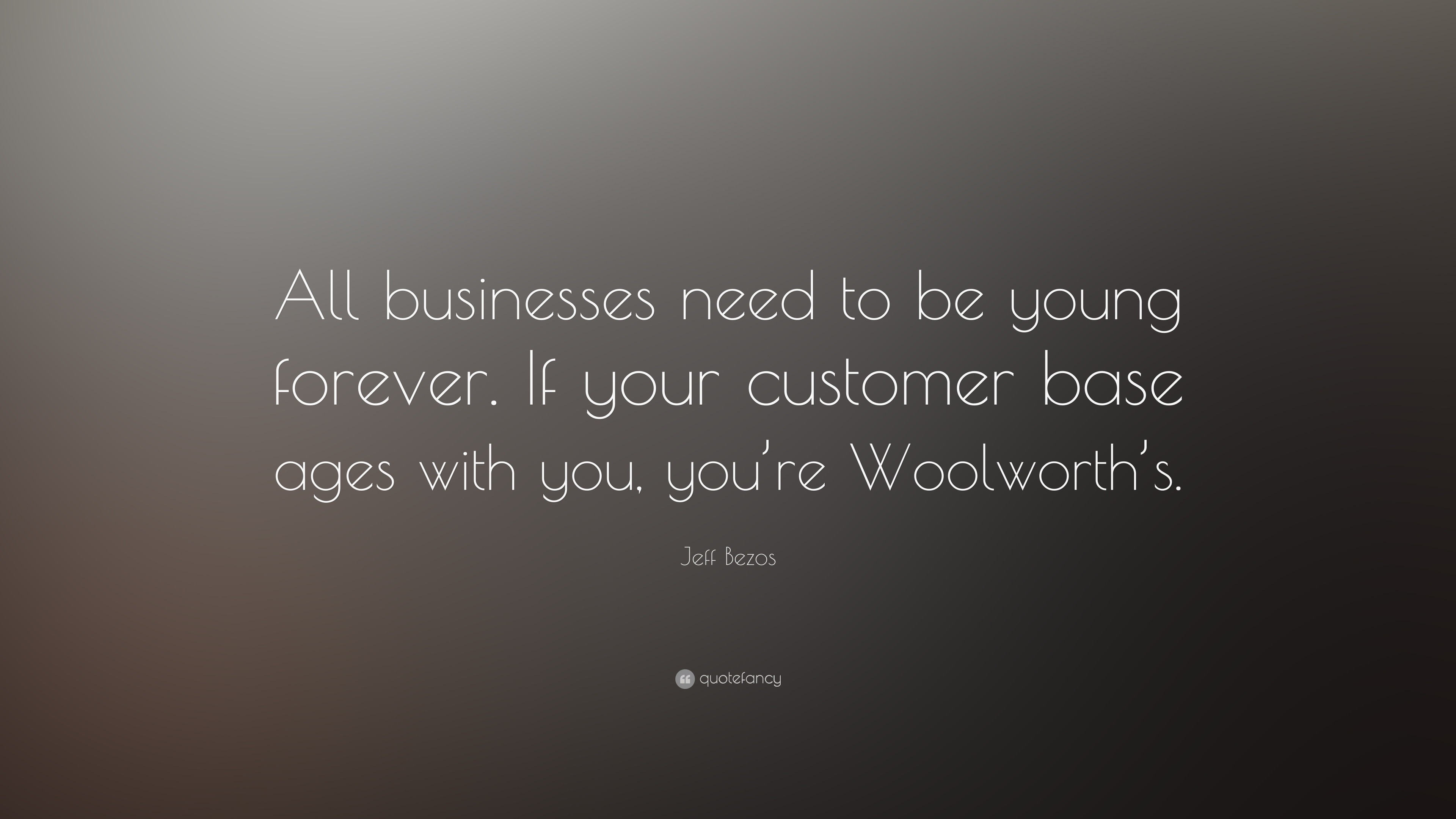 Jeff Bezos Quote: “All businesses need to be young forever. If your ...