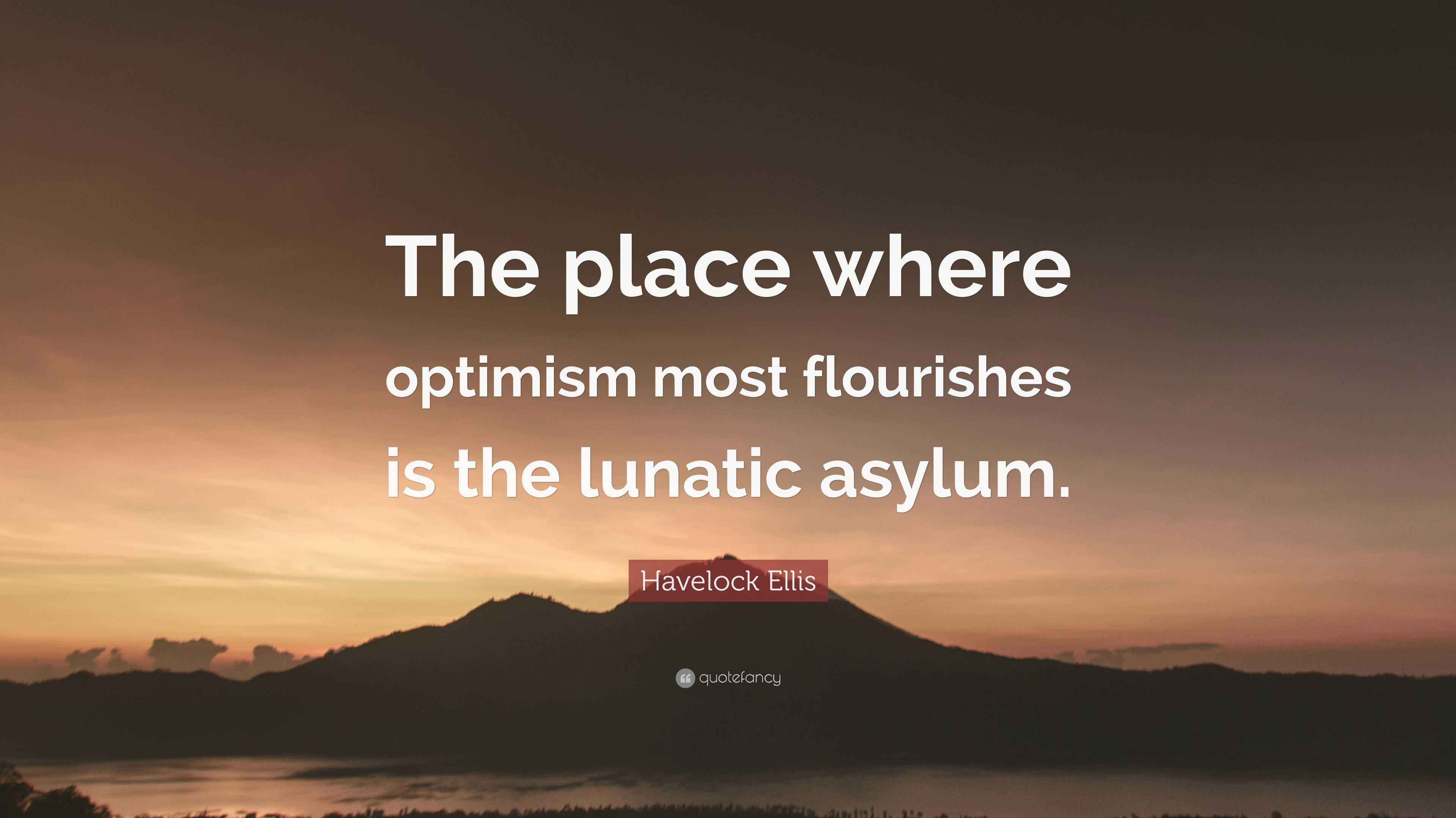 Havelock Ellis Quote: “The place where optimism most flourishes is the ...