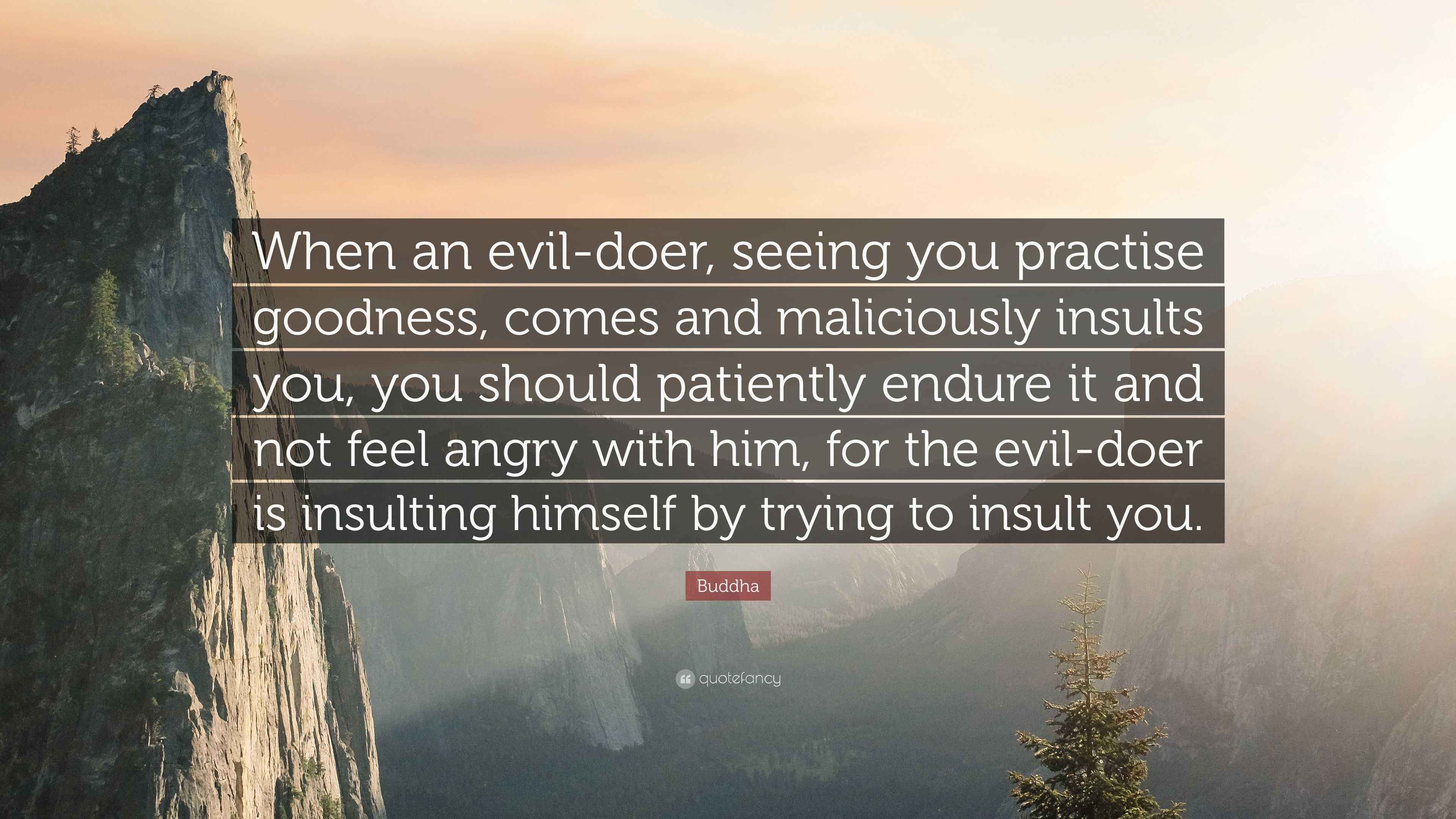 Buddha Quote: “When an evil-doer, seeing you practise goodness, comes ...