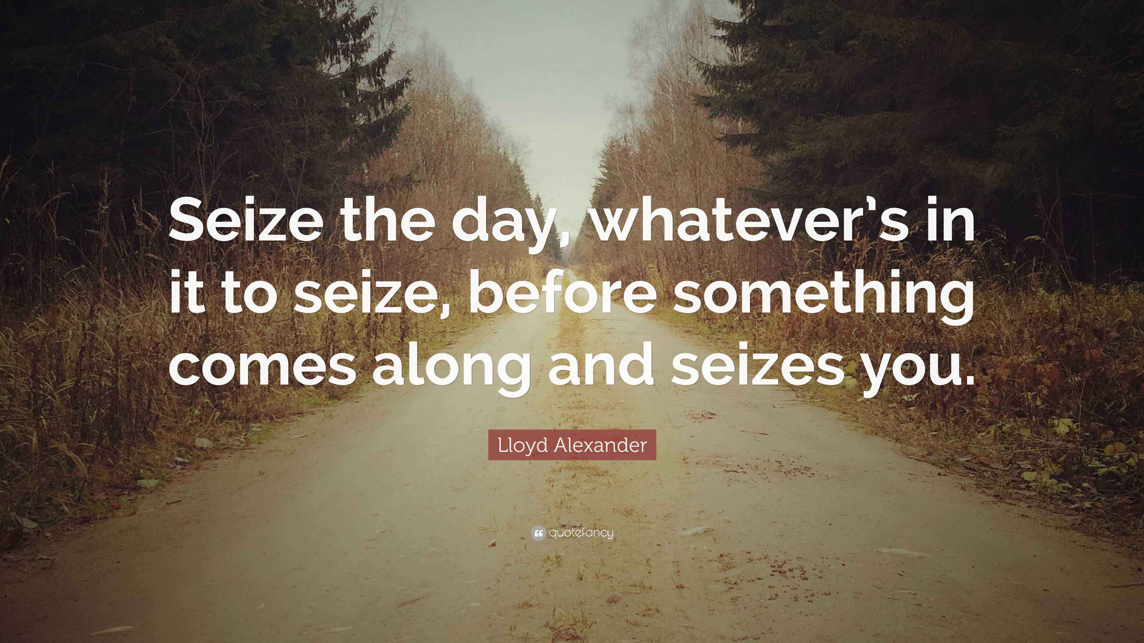 Lloyd Alexander Quote: “Seize the day, whatever’s in it to seize ...