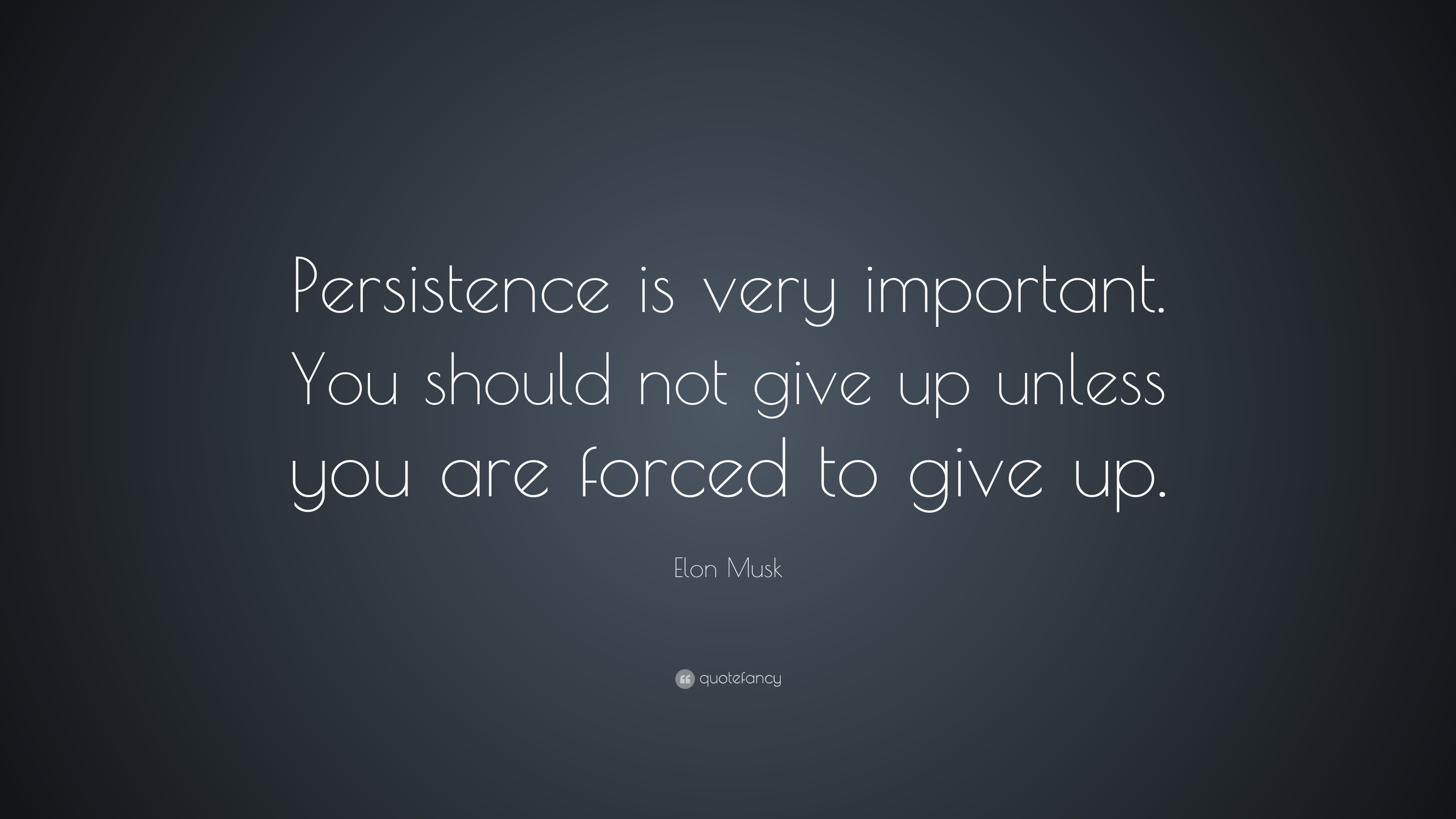 Elon Musk Quote: “Persistence is very important. You should not give up ...