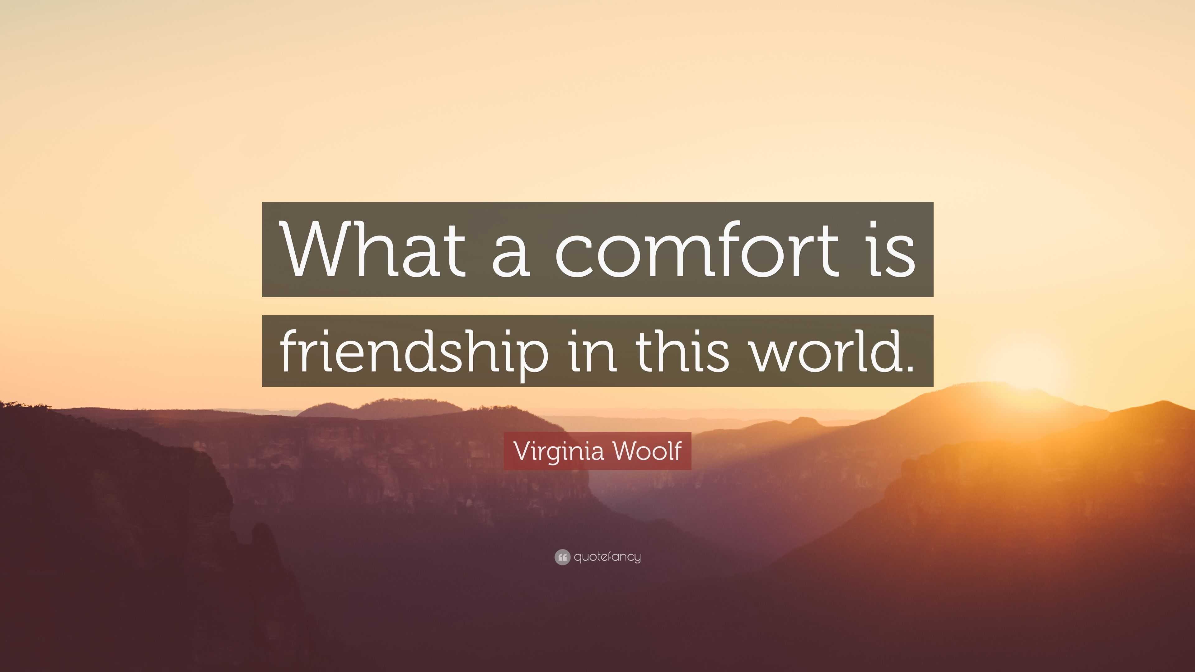 Virginia Woolf Quote: “What a comfort is friendship in this world.”
