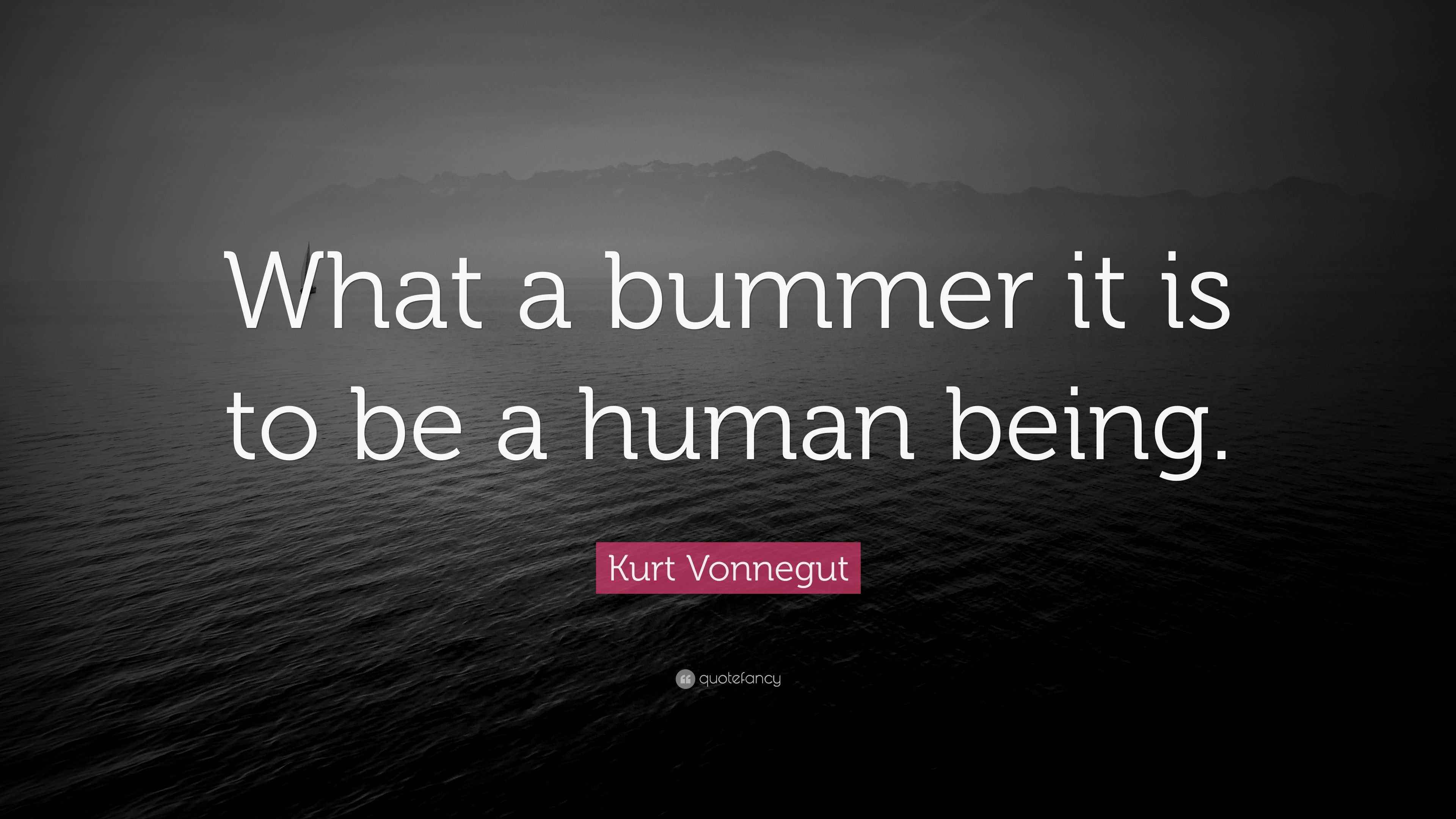 Kurt Vonnegut Quote: “What a bummer it is to be a human being.”