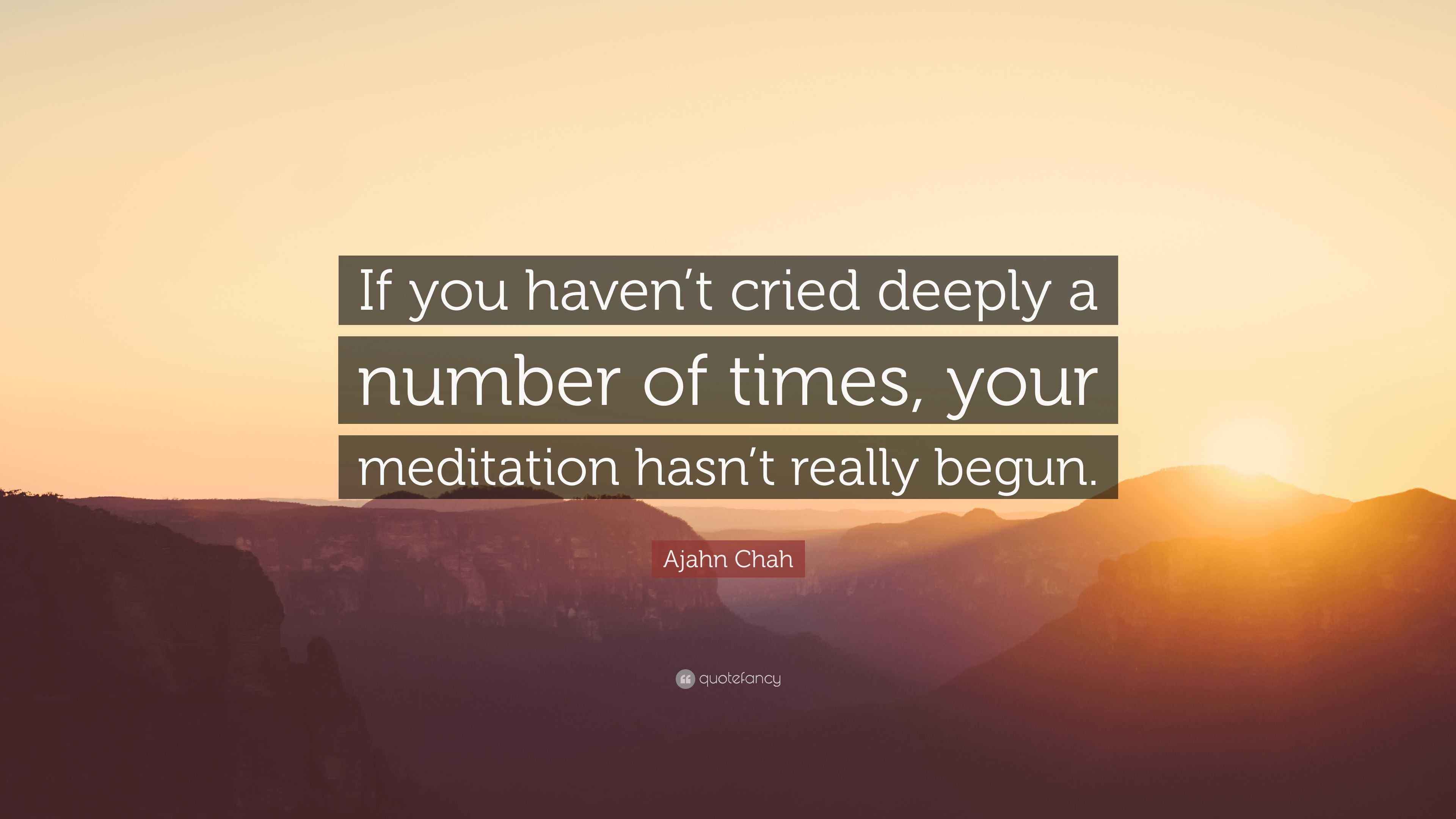 Ajahn Chah Quote: “If you haven’t cried deeply a number of times, your ...