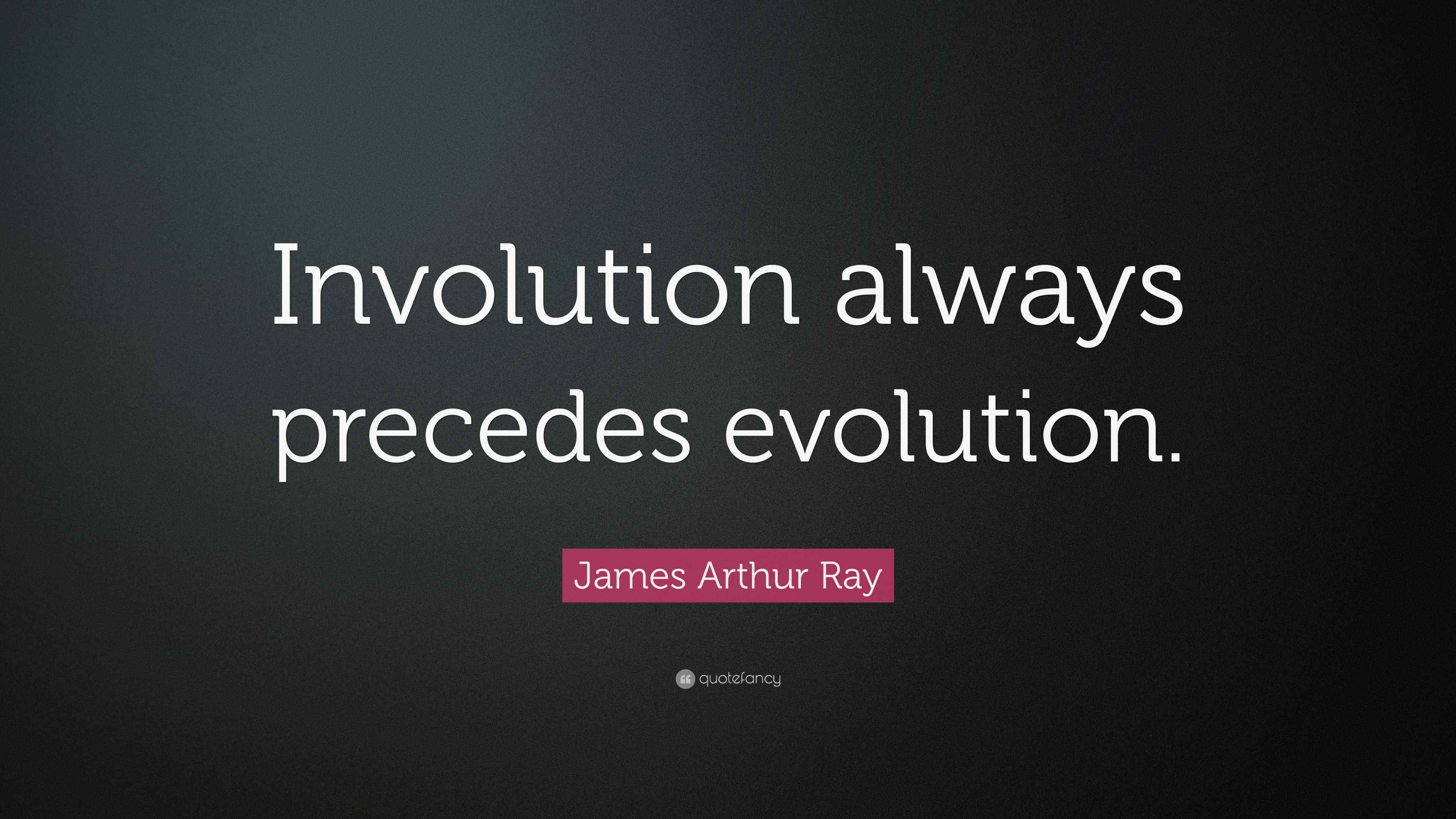James Arthur Ray Quote: “Involution always precedes evolution.”