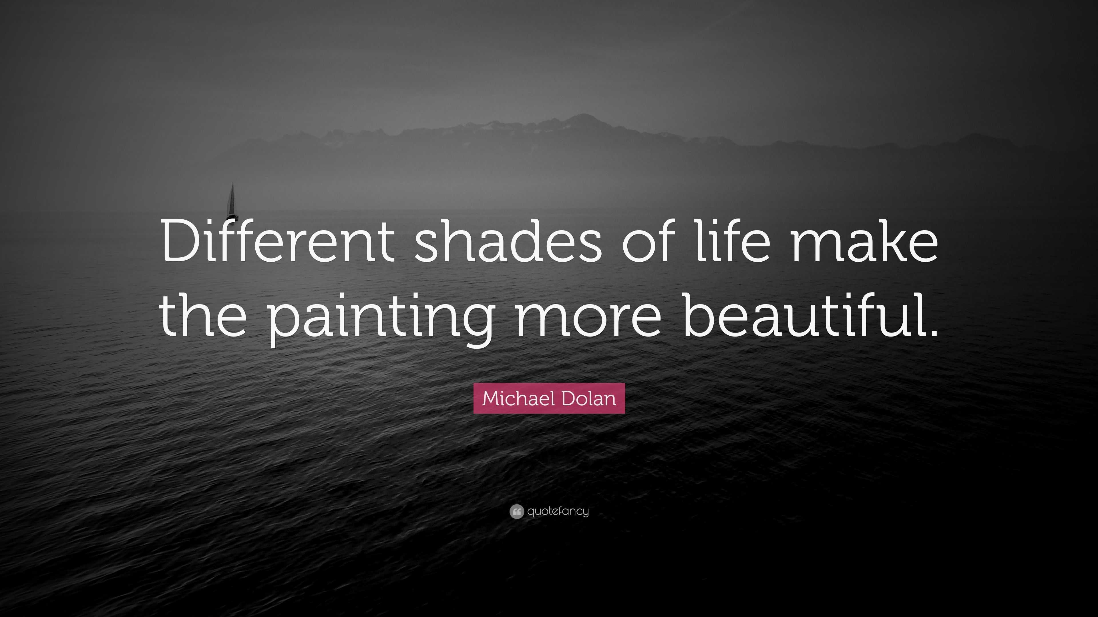 Michael Dolan Quote: “Different shades of life make the painting more ...