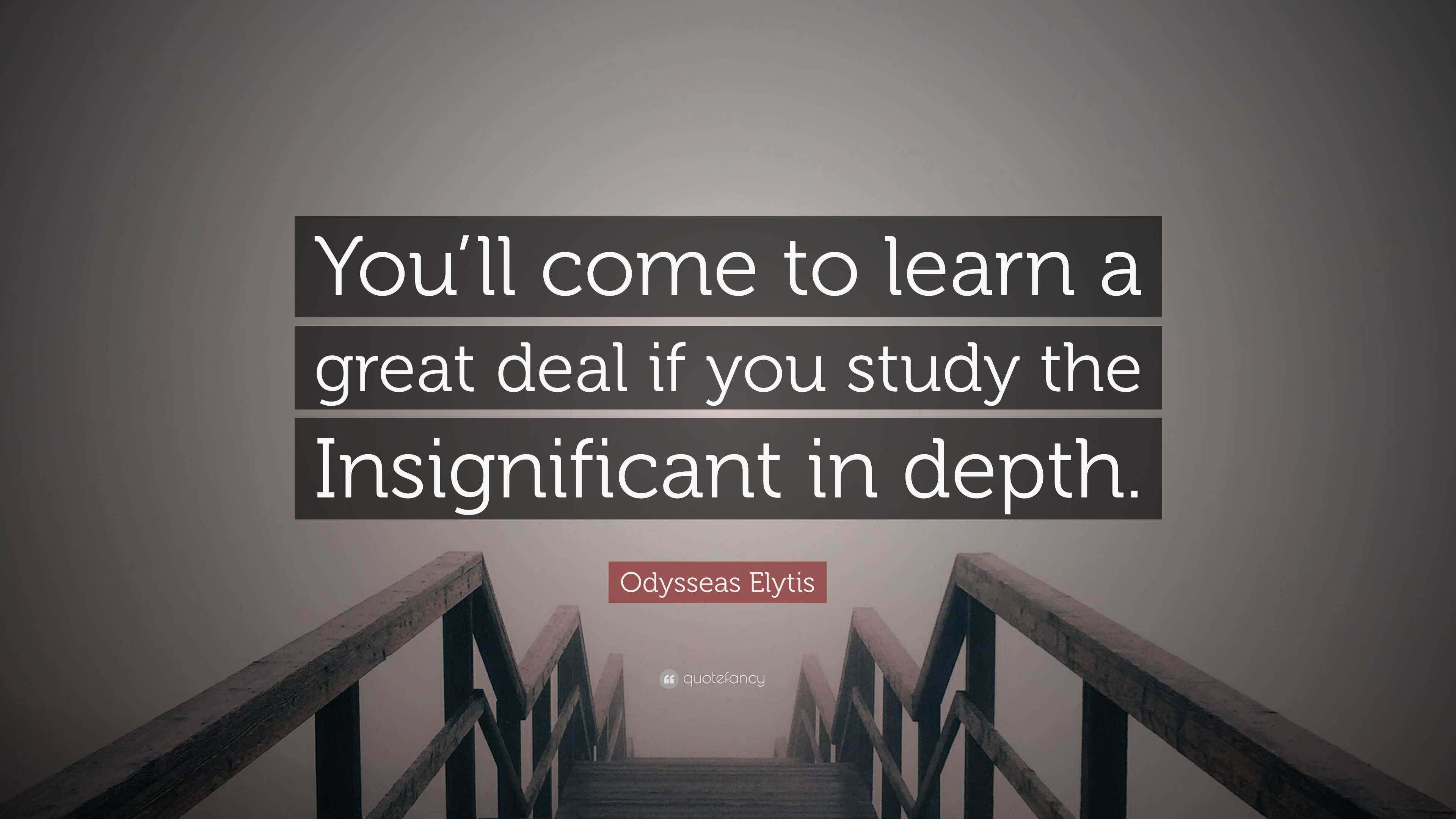Odysseas Elytis Quote: “You’ll come to learn a great deal if you study ...