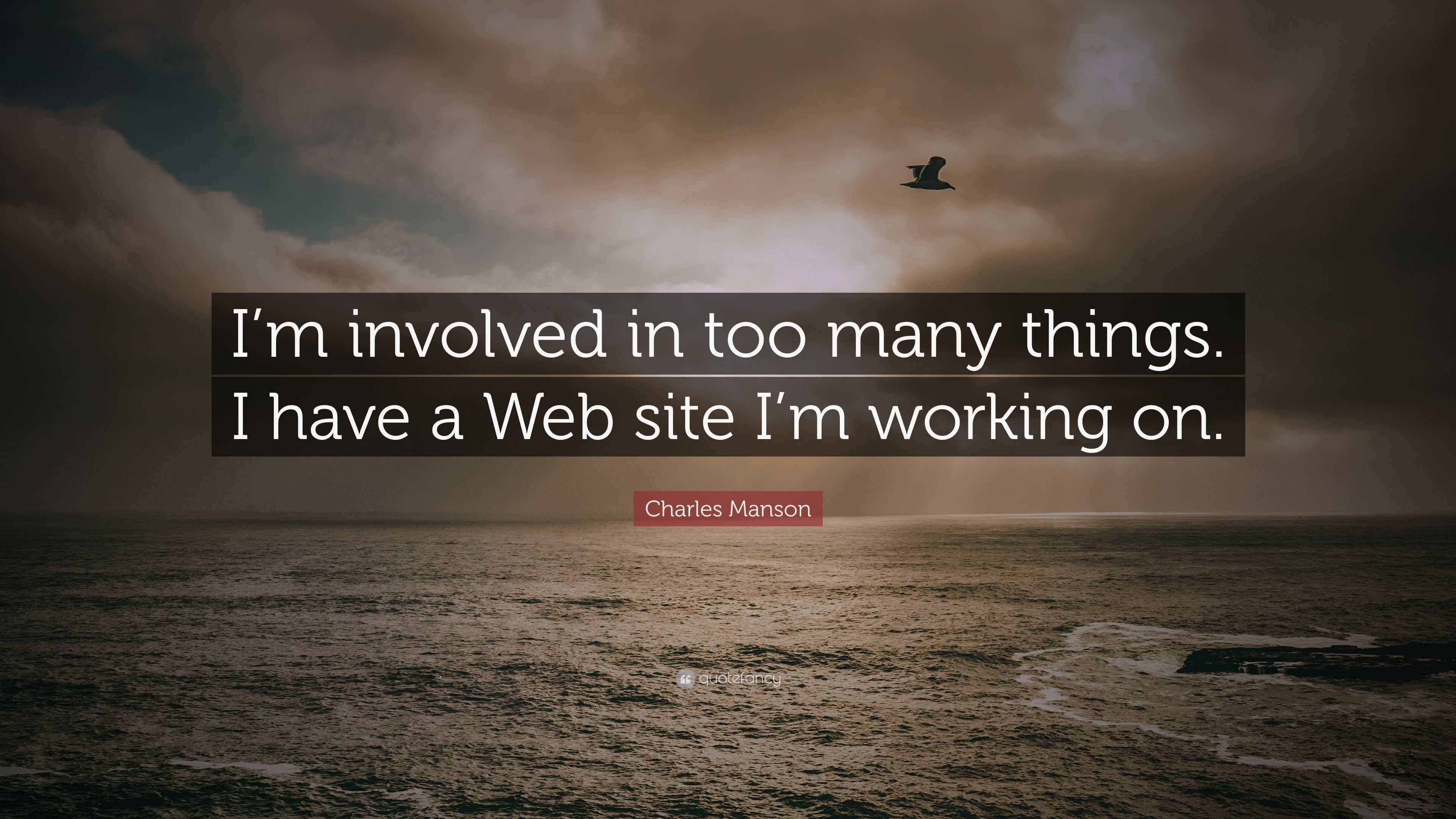 Charles Manson Quote: “I’m involved in too many things. I have a Web ...