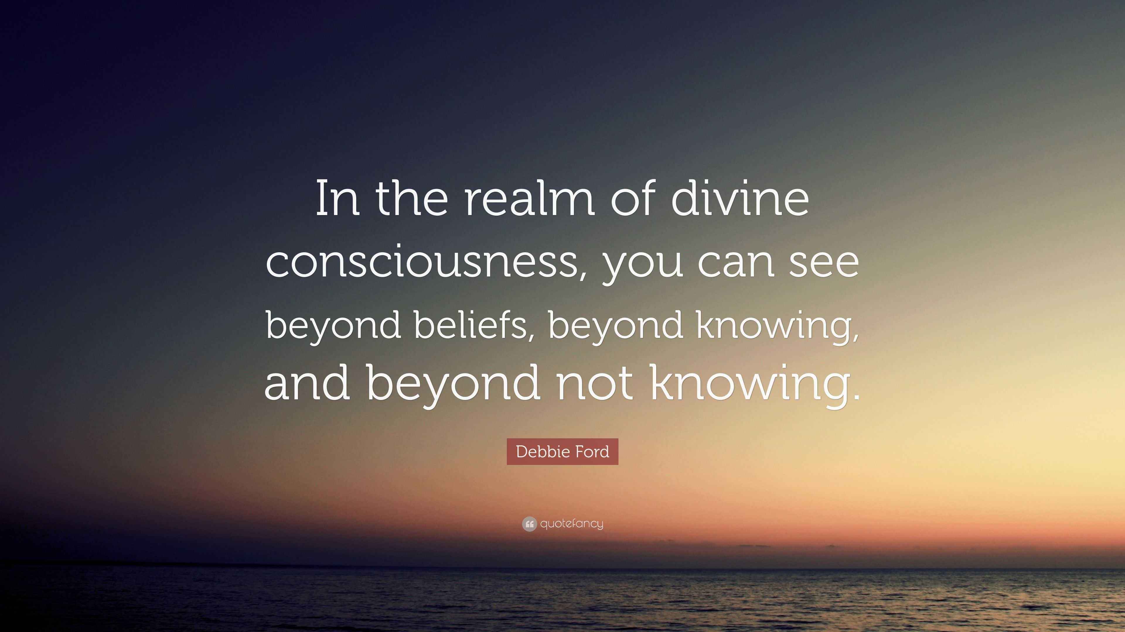 Debbie Ford Quote: “In the realm of divine consciousness, you can see ...