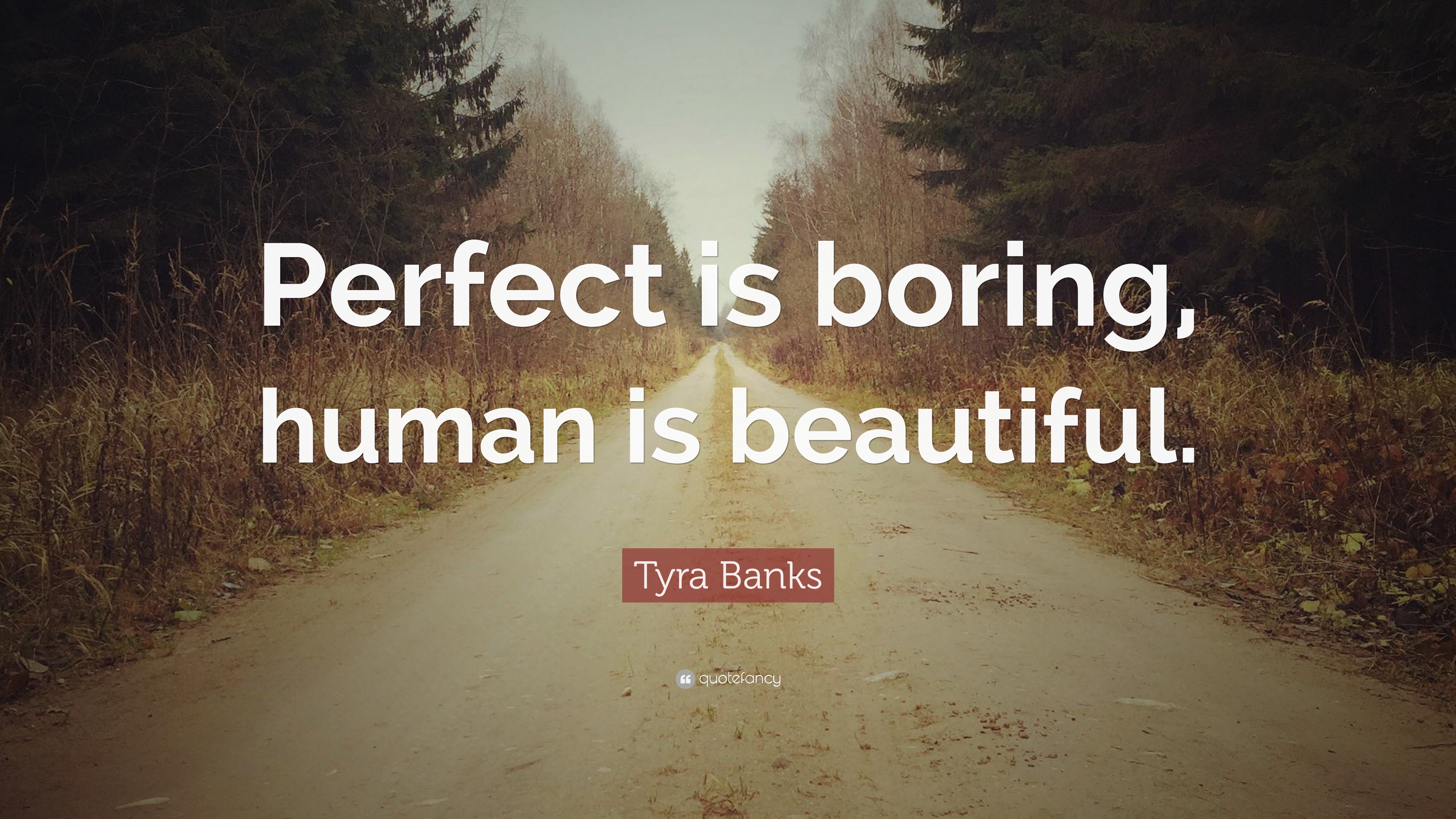 Tyra Banks Quote: “Perfect is boring, human is beautiful.”