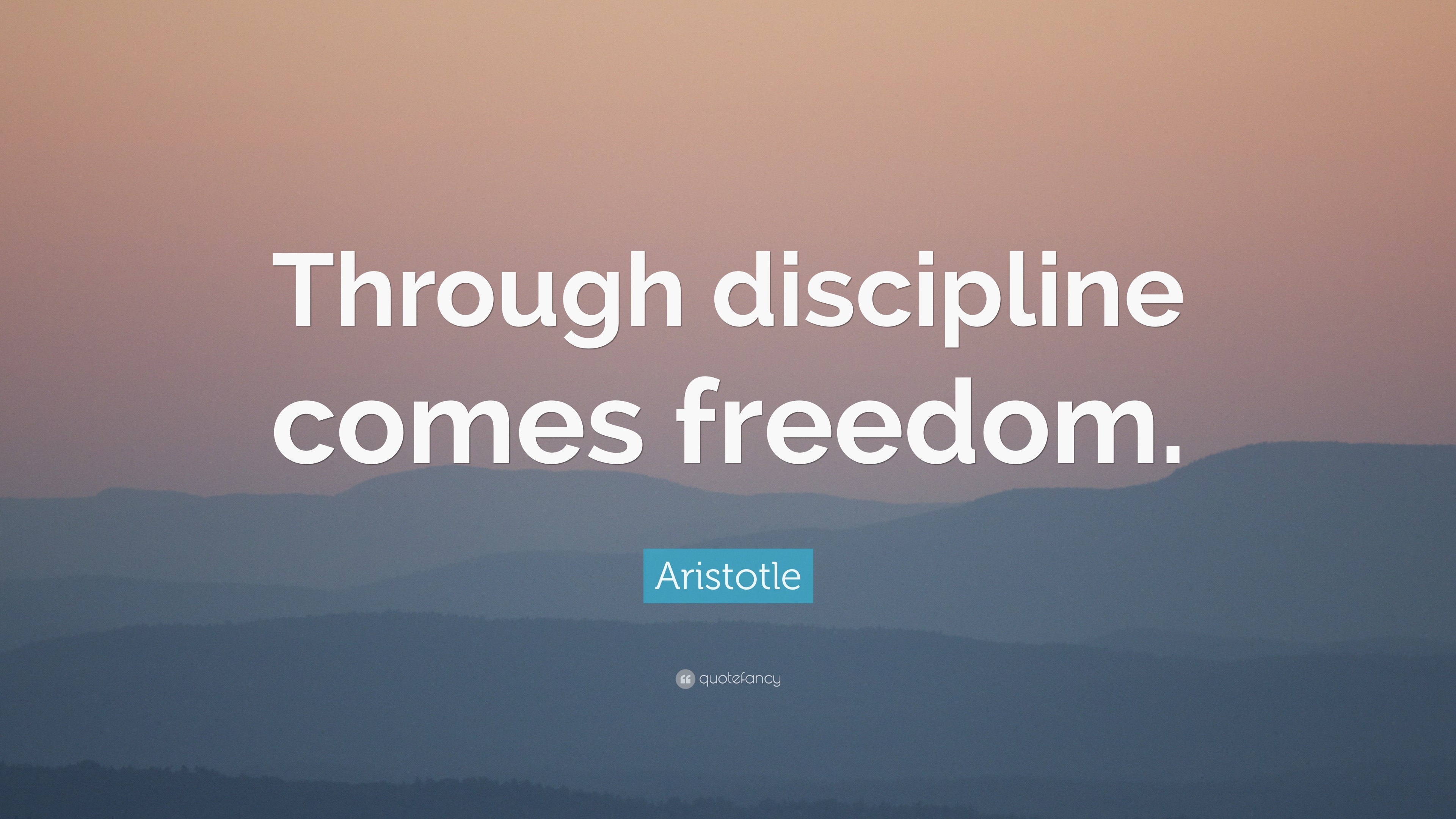 Aristotle Quote: “Through discipline comes freedom.”