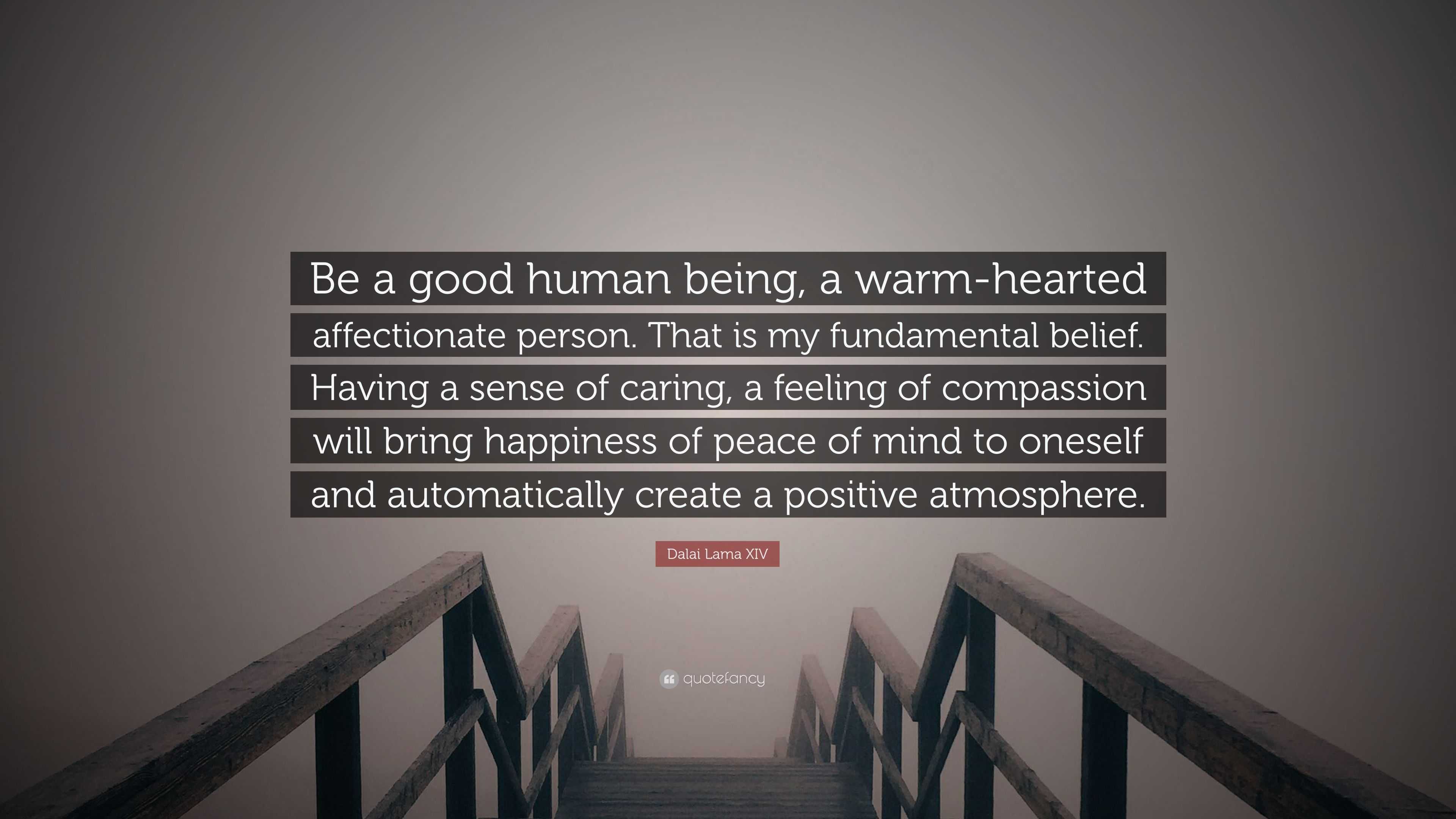 Dalai Lama XIV Quote: “Be a good human being, a warm-hearted ...