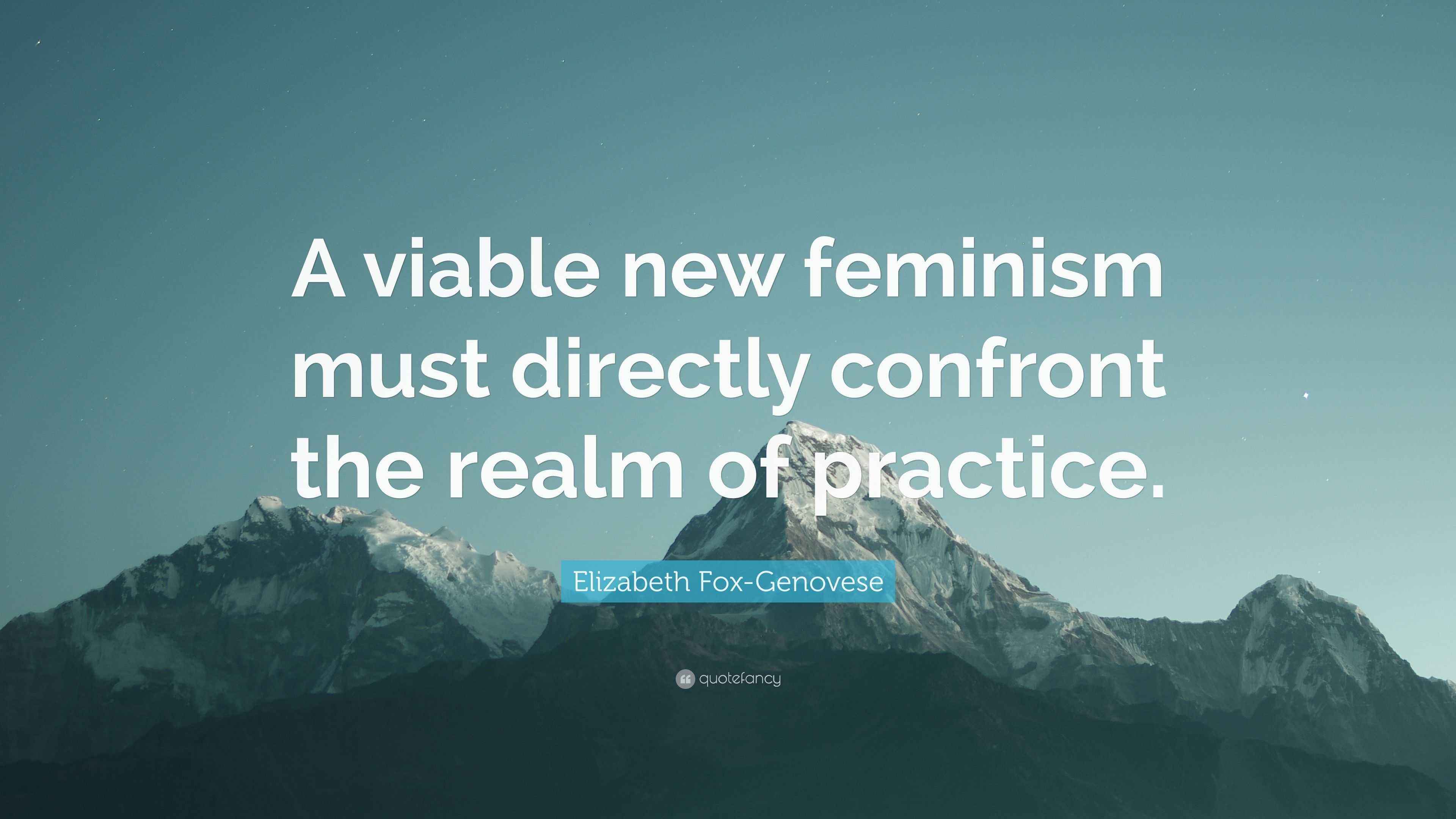Elizabeth Fox-Genovese Quote: “A viable new feminism must directly ...