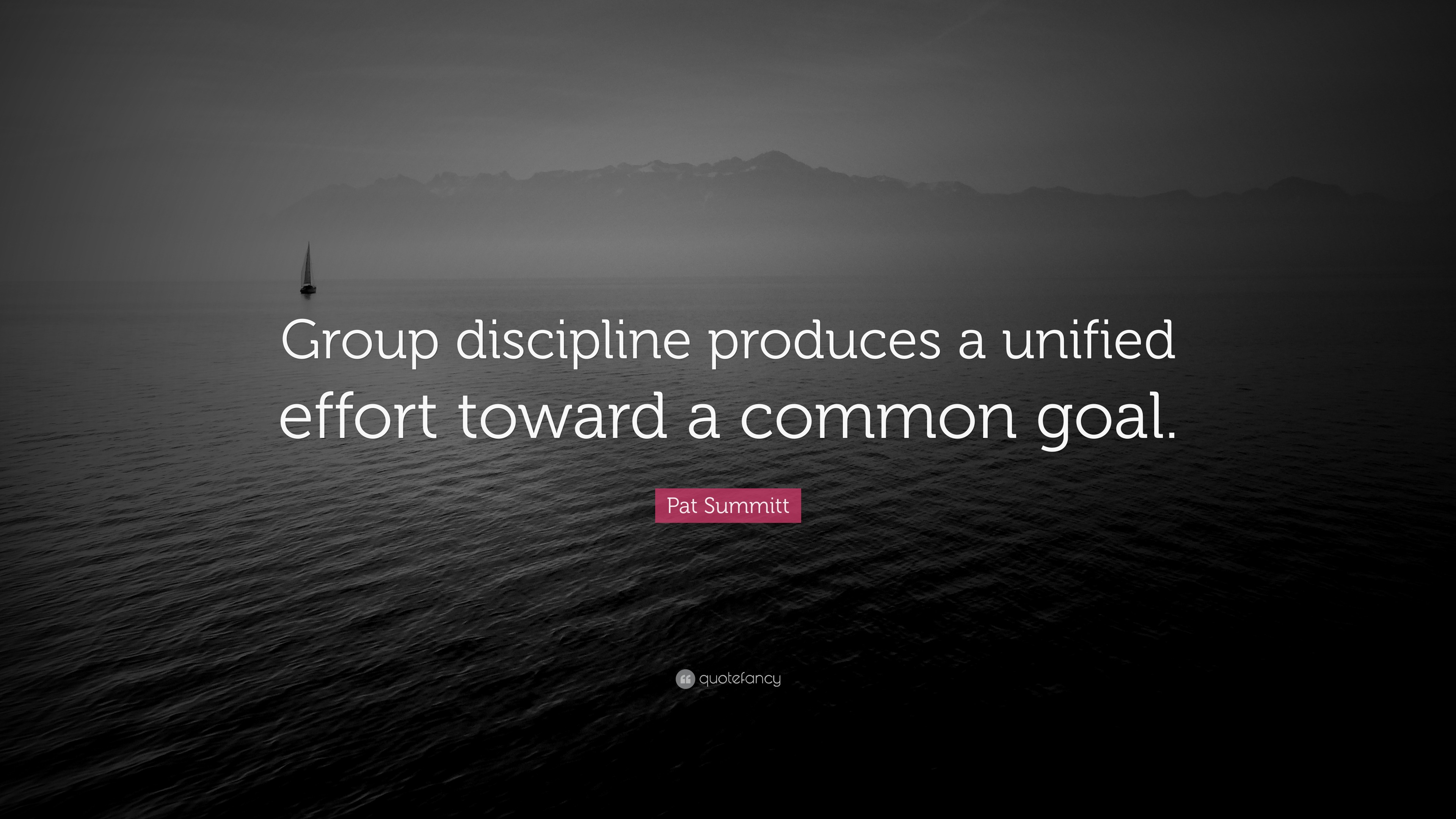 Pat Summitt Quote: “Group discipline produces a unified effort toward a ...