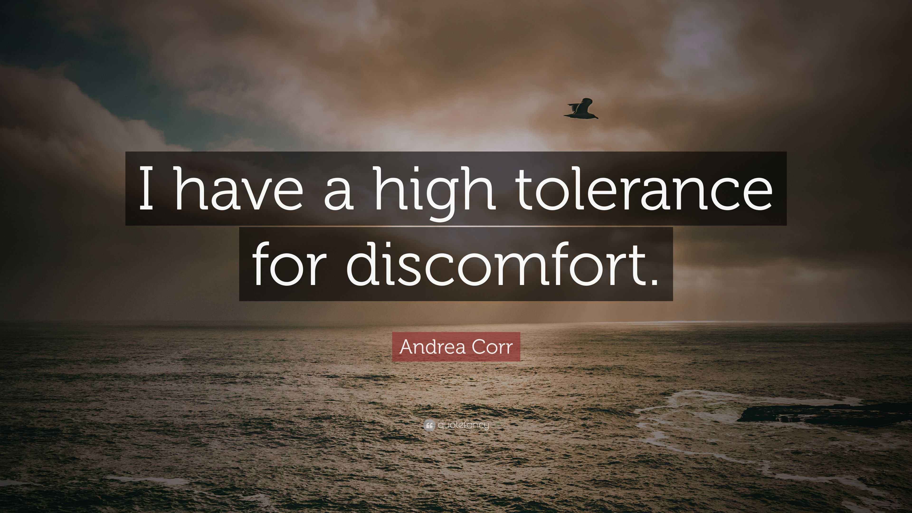 Andrea Corr Quote: “I have a high tolerance for discomfort.”