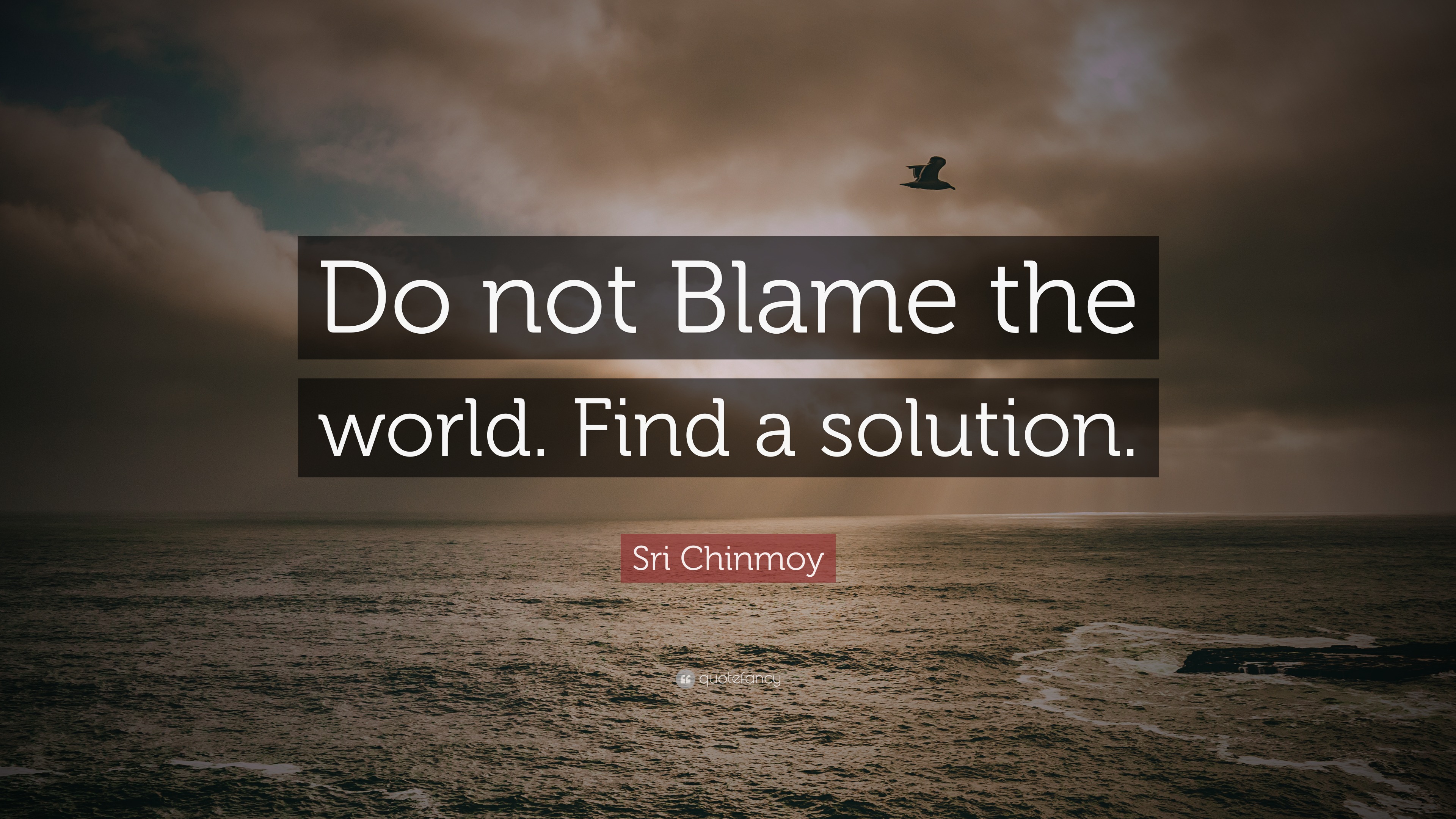 Sri Chinmoy Quote: “Do not Blame the world. Find a solution.”