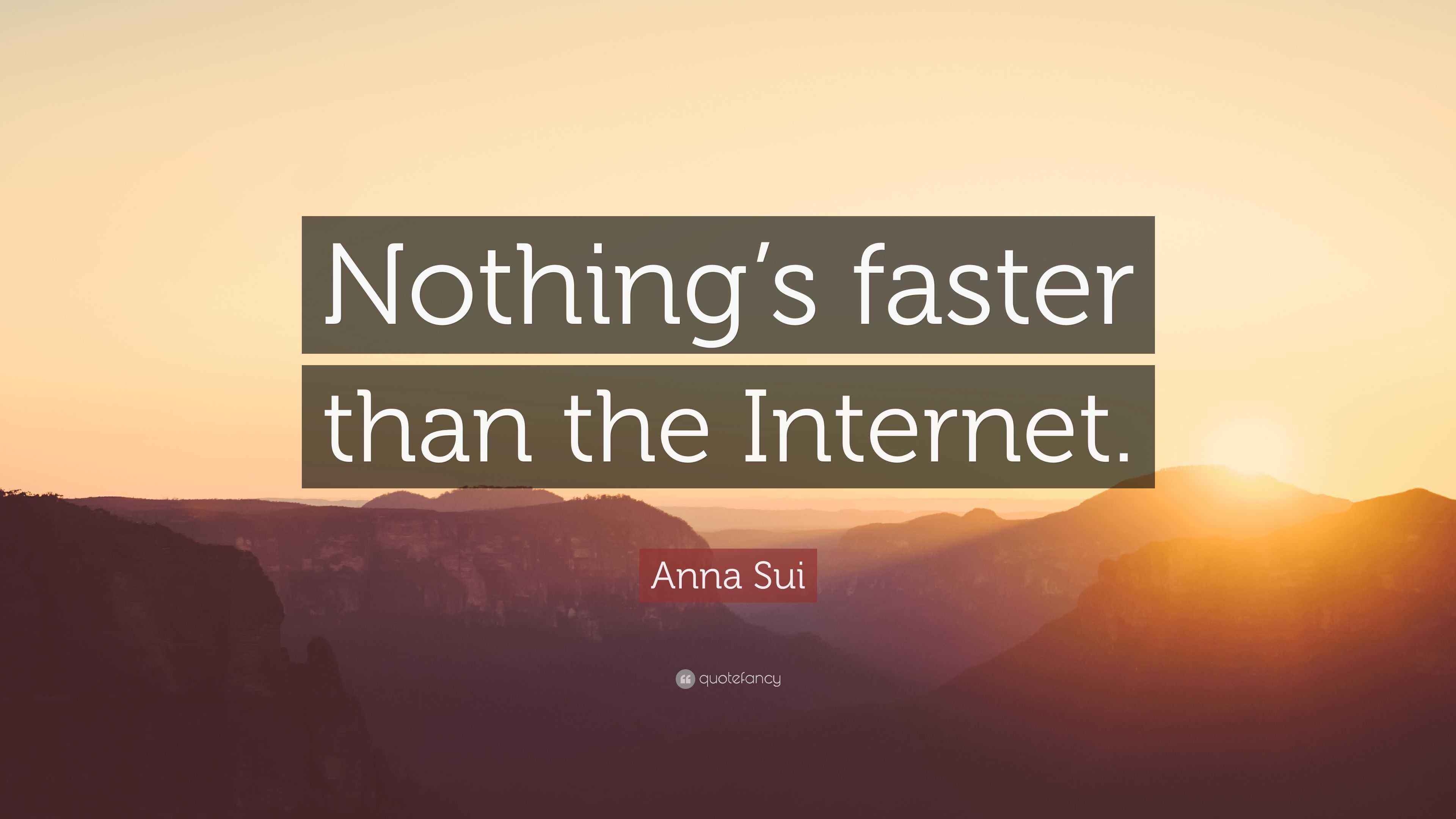Anna Sui Quote: “Nothing’s faster than the Internet.”