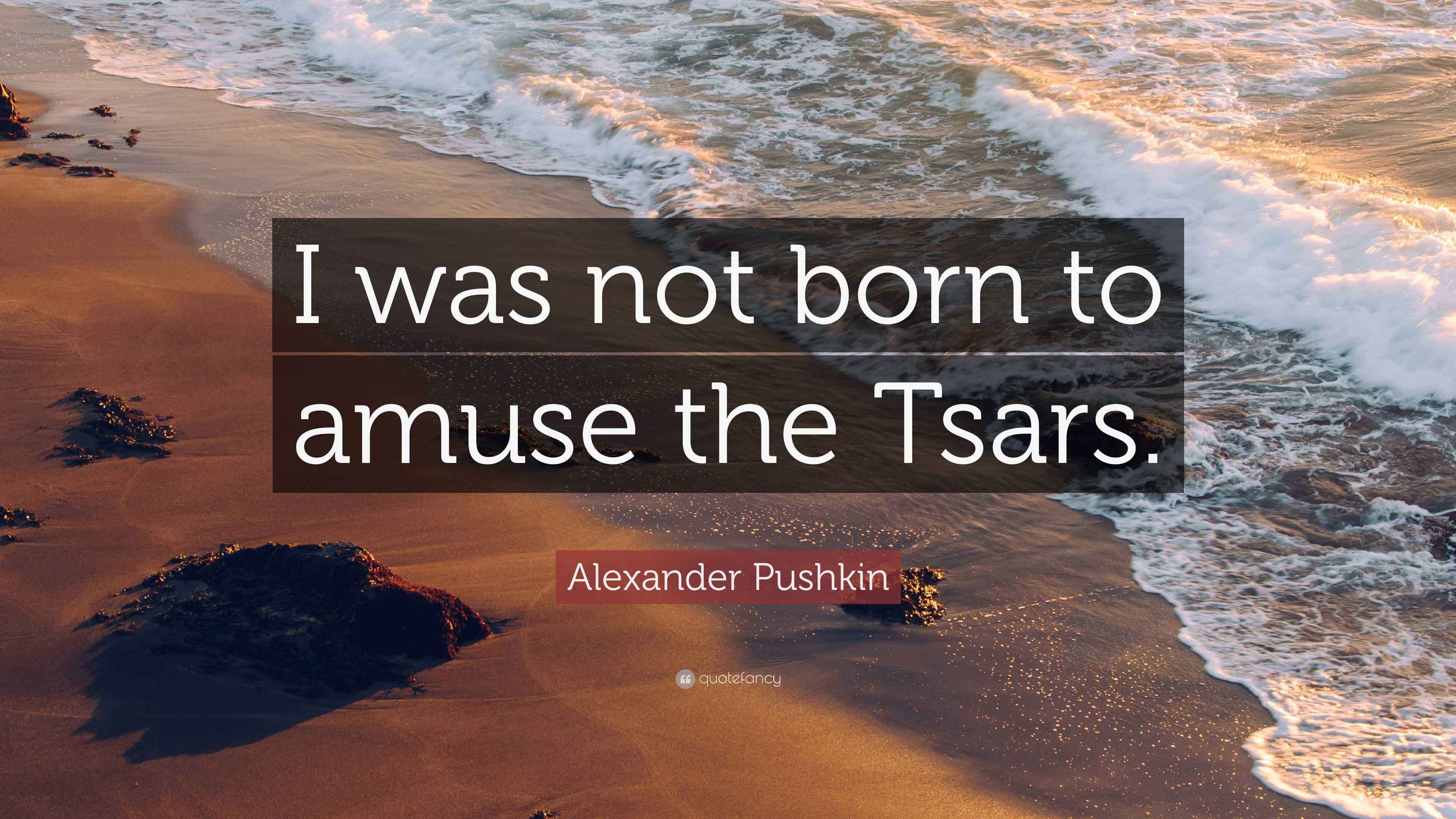 Alexander Pushkin Quote: “I was not born to amuse the Tsars.”