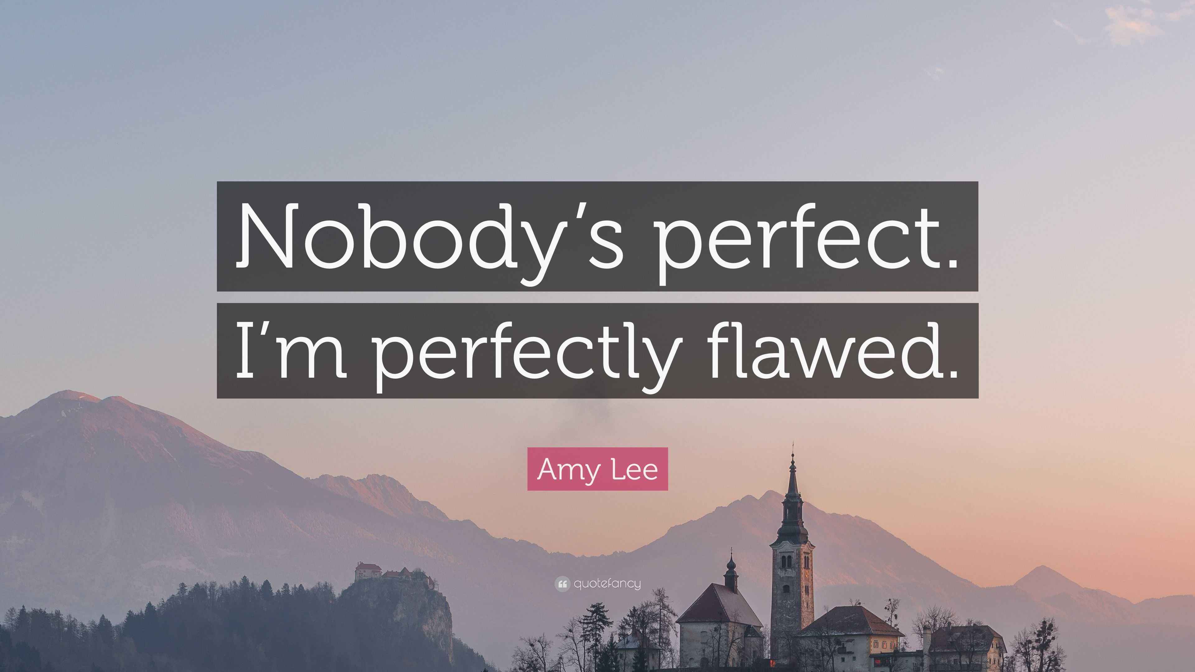 Amy Lee Quote: “Nobody’s perfect. I’m perfectly flawed.”