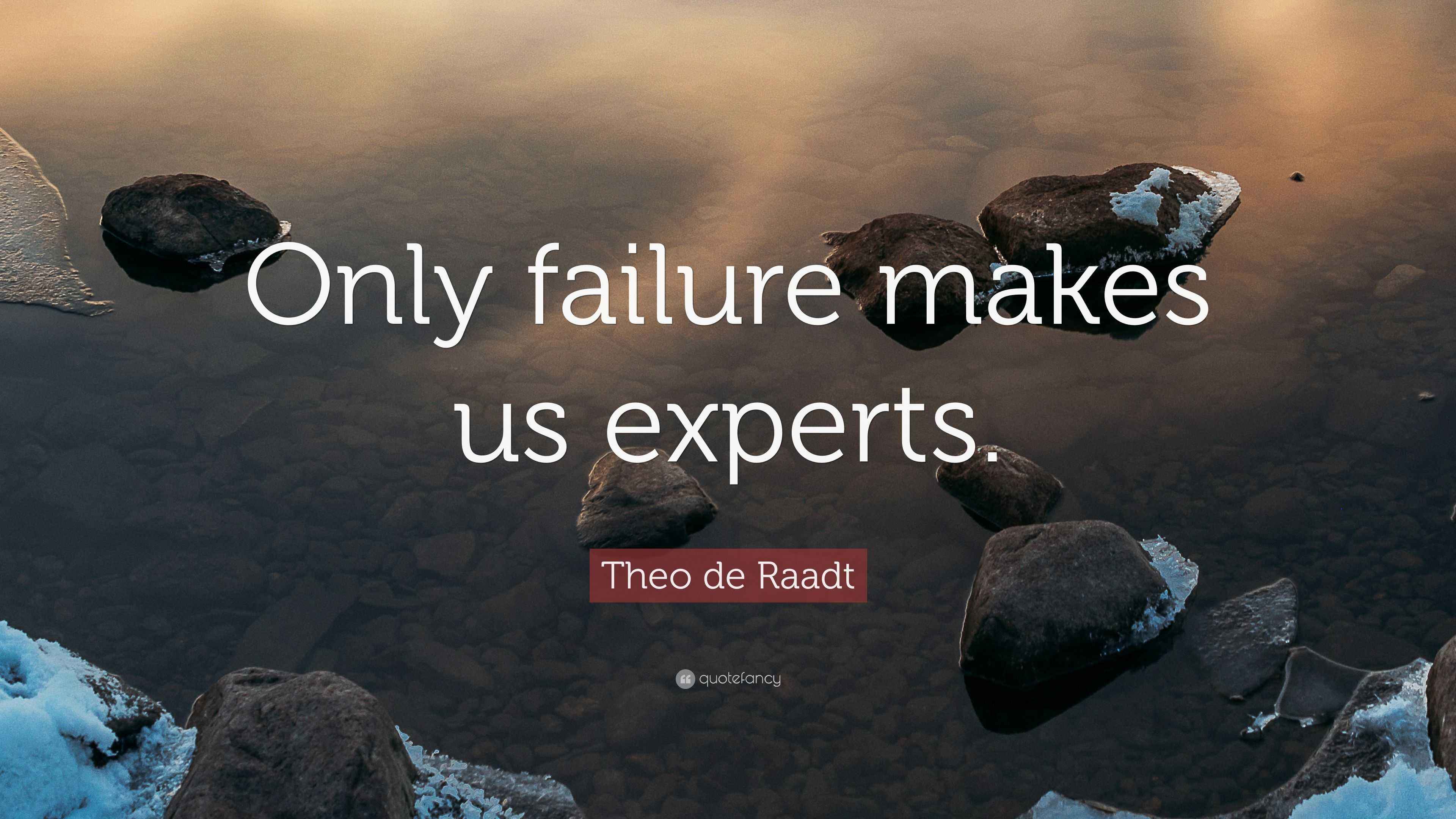 Theo de Raadt Quote: “Only failure makes us experts.”