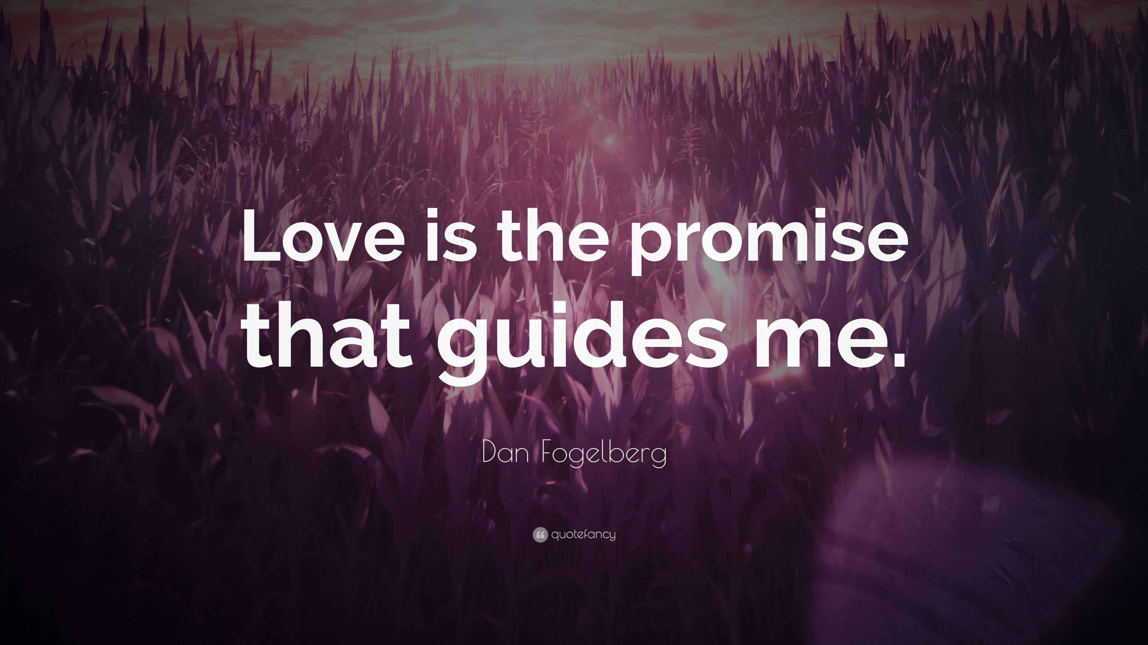 Dan Fogelberg Quote: “Love is the promise that guides me.”