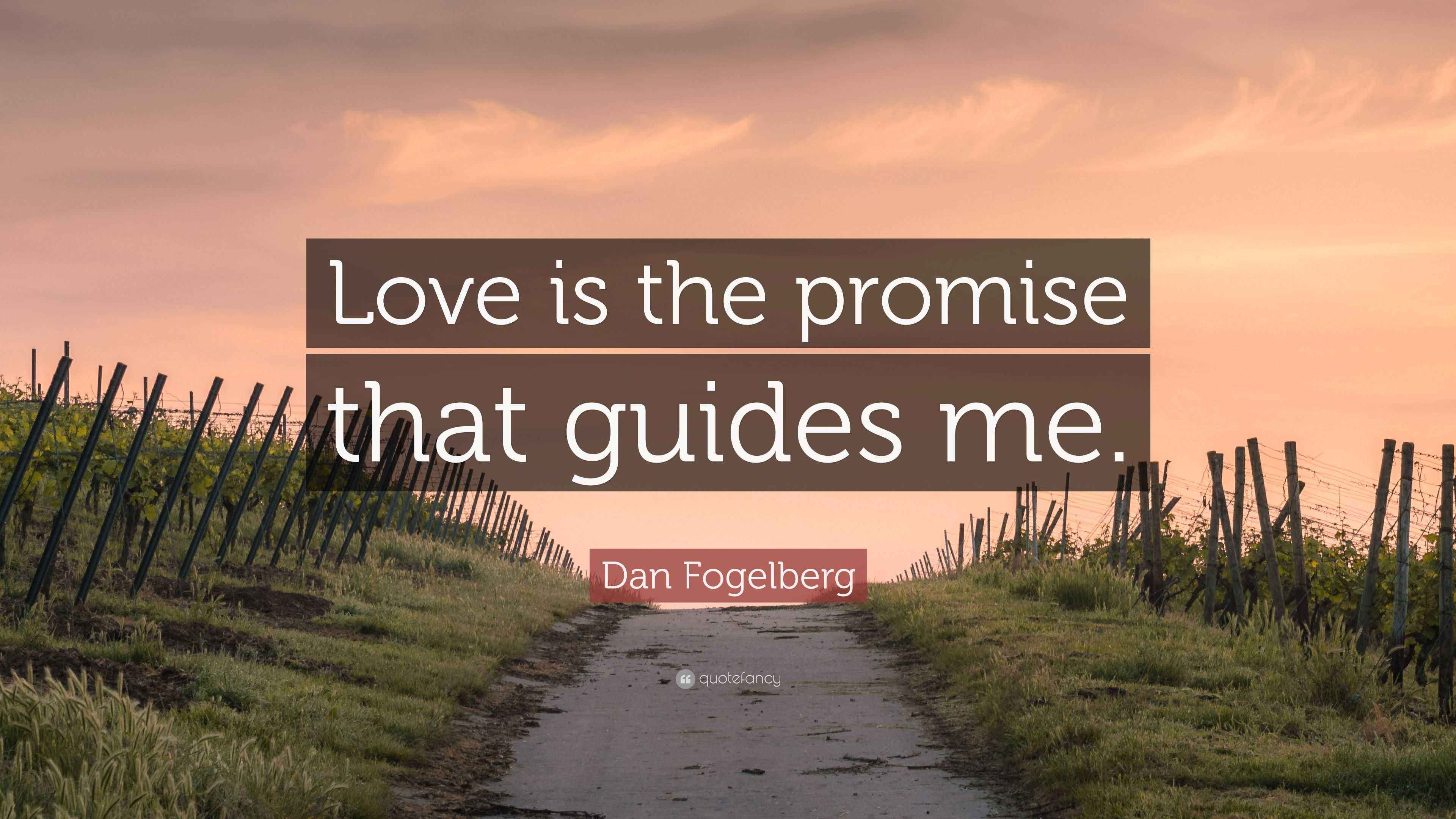 Dan Fogelberg Quote: “Love is the promise that guides me.”