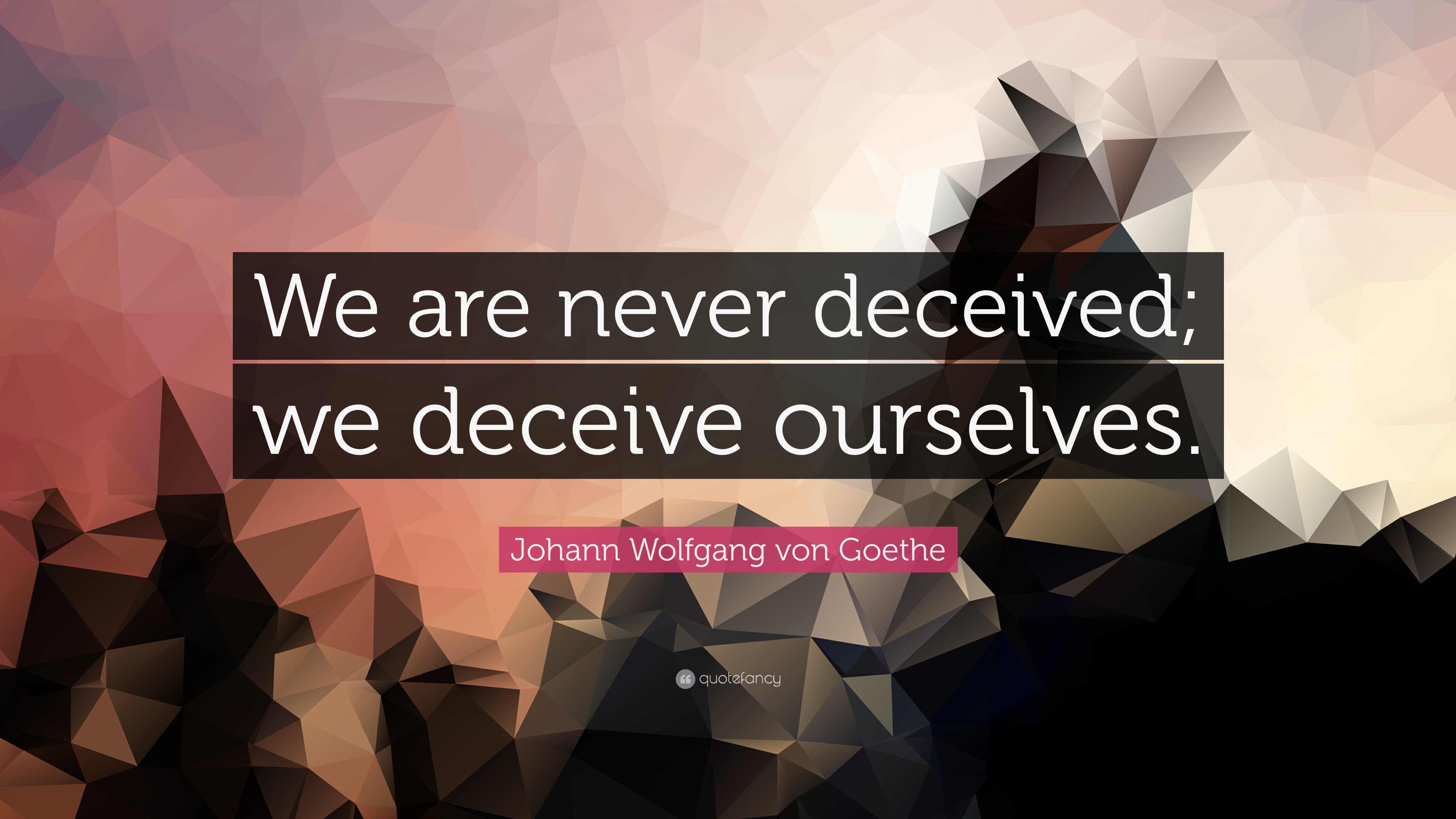 Johann Wolfgang von Goethe Quote: “We are never deceived; we deceive ...