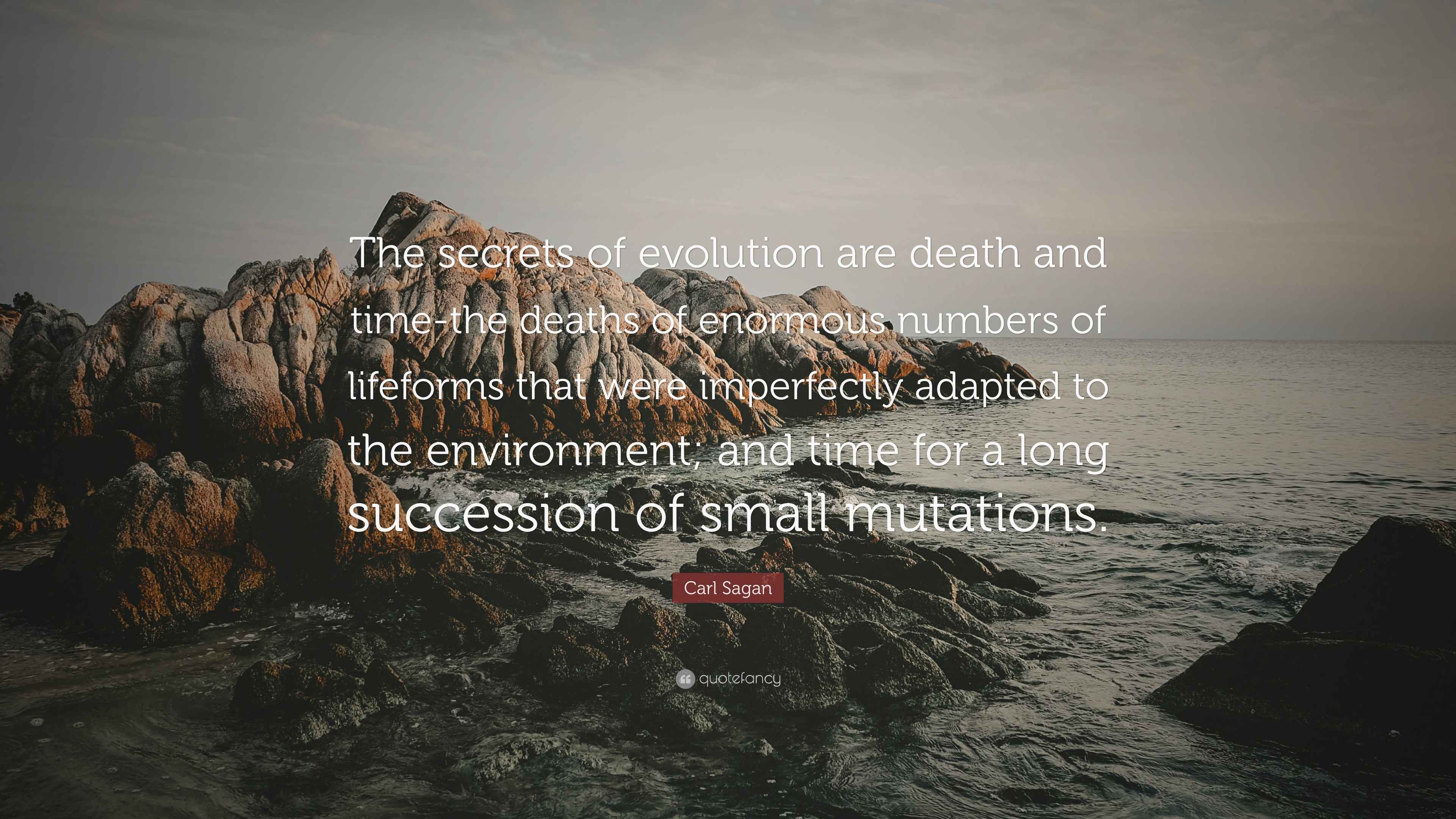 Carl Sagan Quote: “The secrets of evolution are death and time-the ...