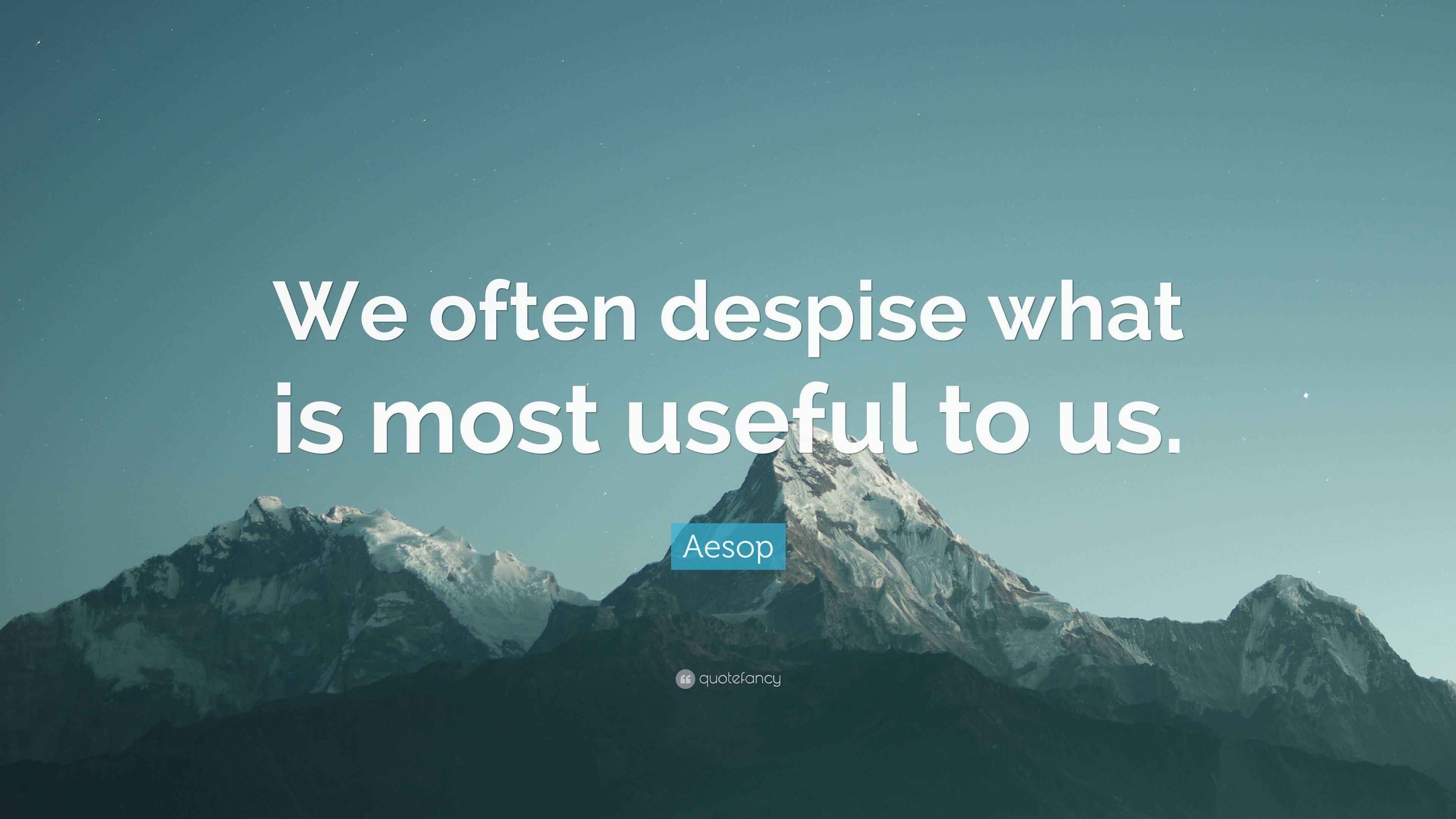 Aesop Quote: “We often despise what is most useful to us.”