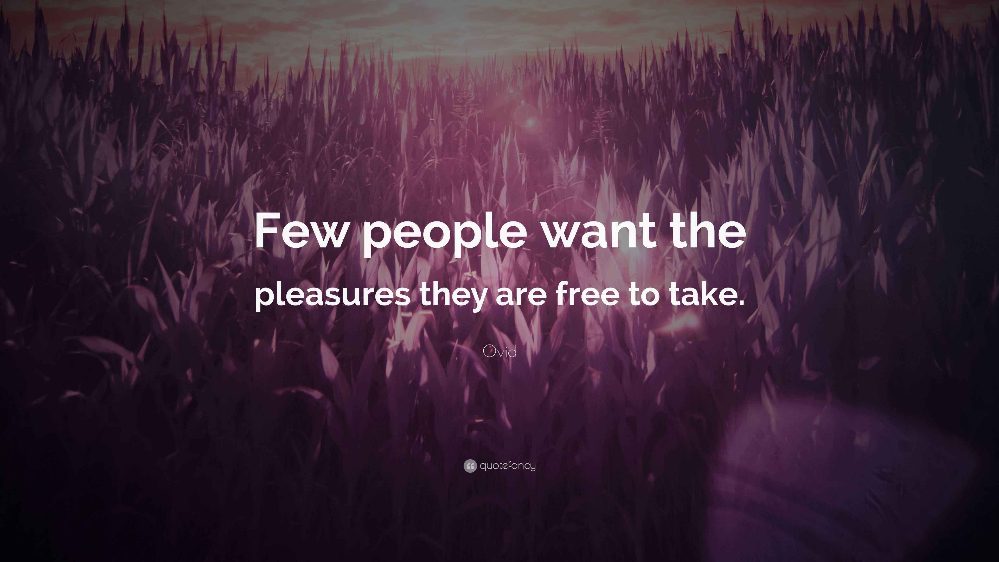 Ovid Quote: “Few people want the pleasures they are free to take.”