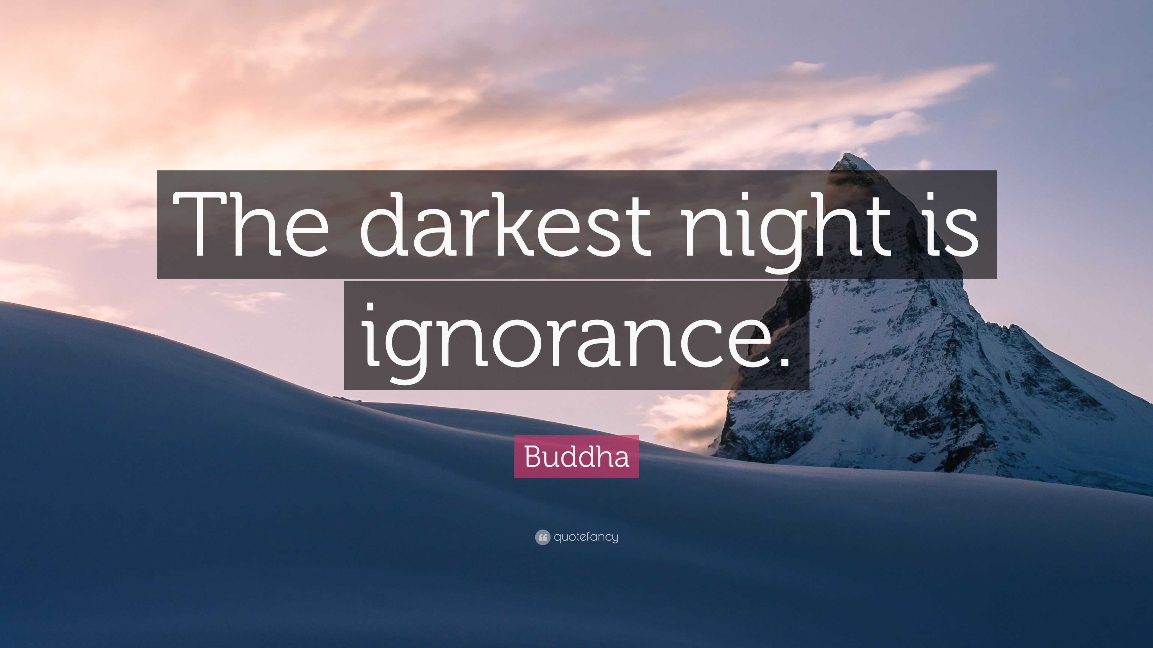 Buddha Quote: “The darkest night is ignorance.”
