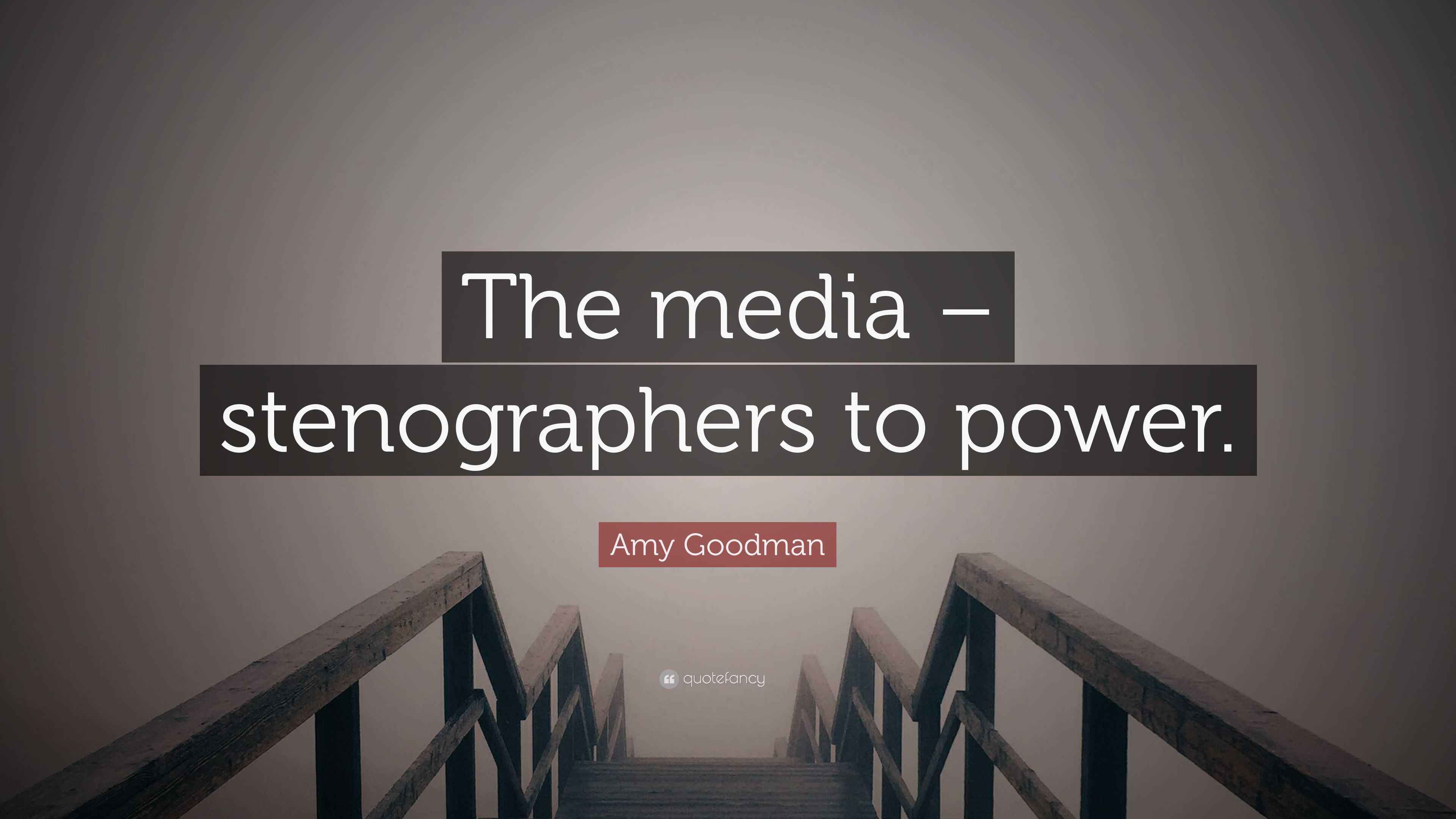 Amy Goodman Quote: “The media – stenographers to power.”