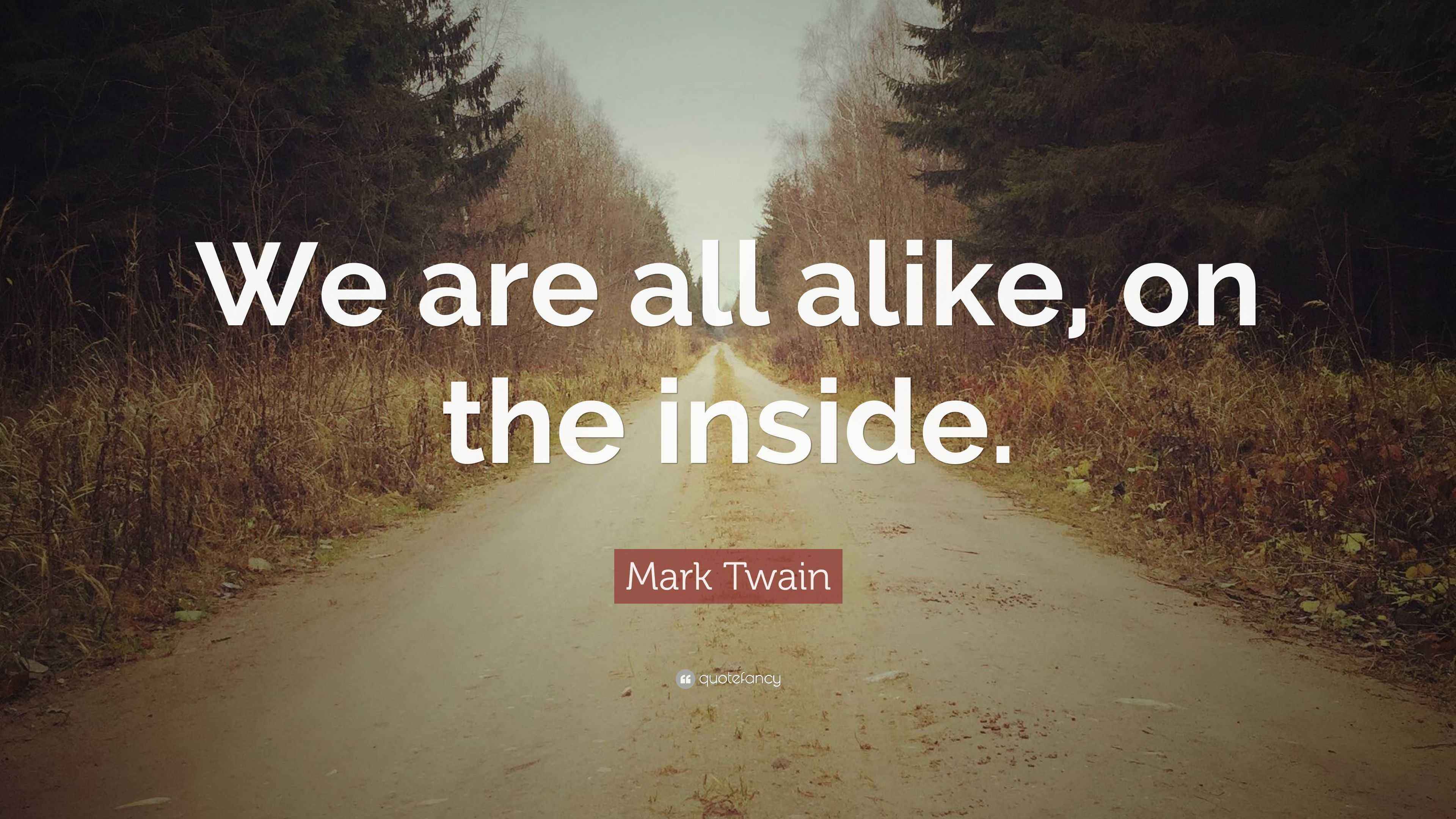 Mark Twain Quote: “We are all alike, on the inside.”