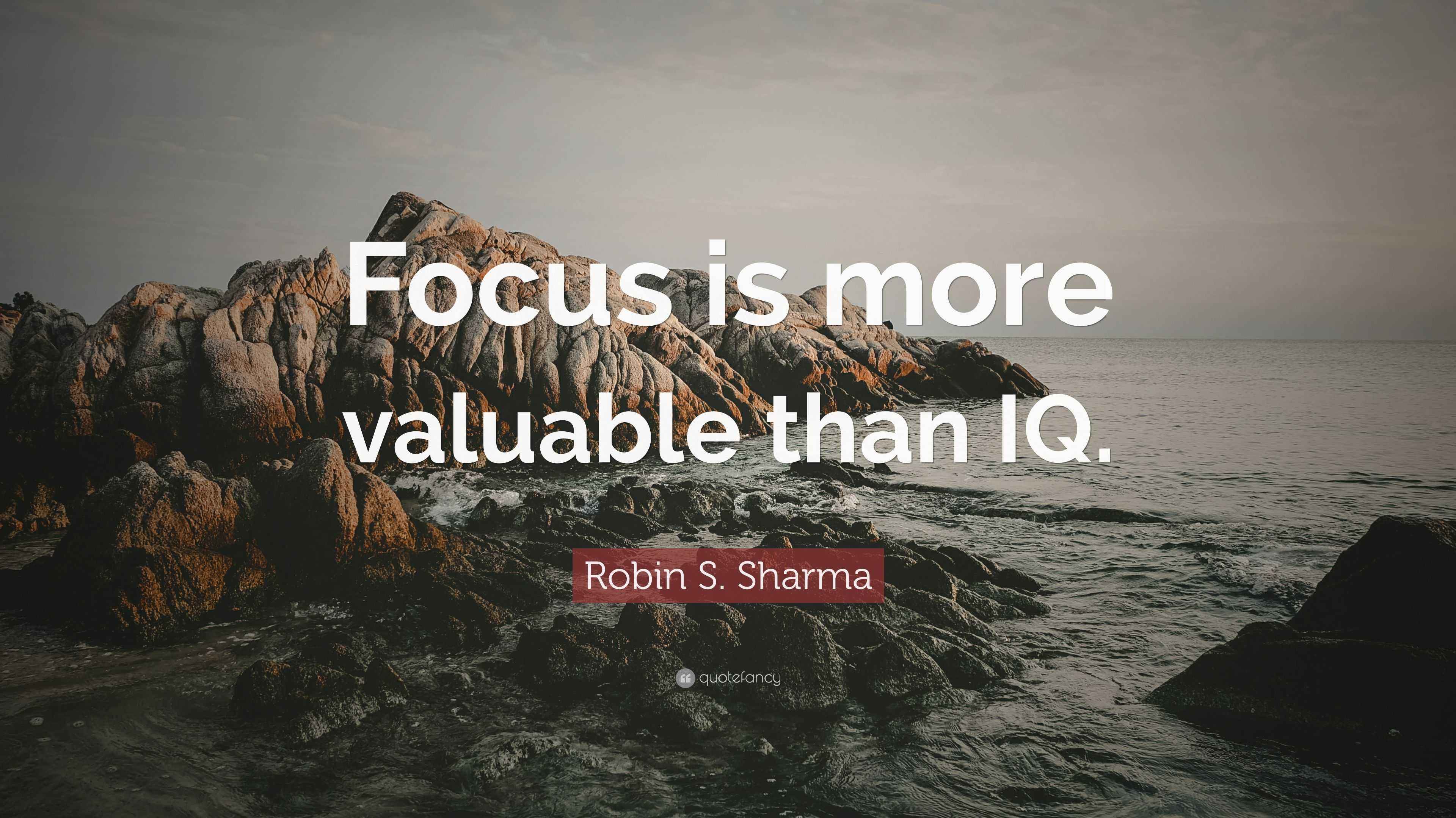 Robin S. Sharma Quote: “Focus is more valuable than IQ.”