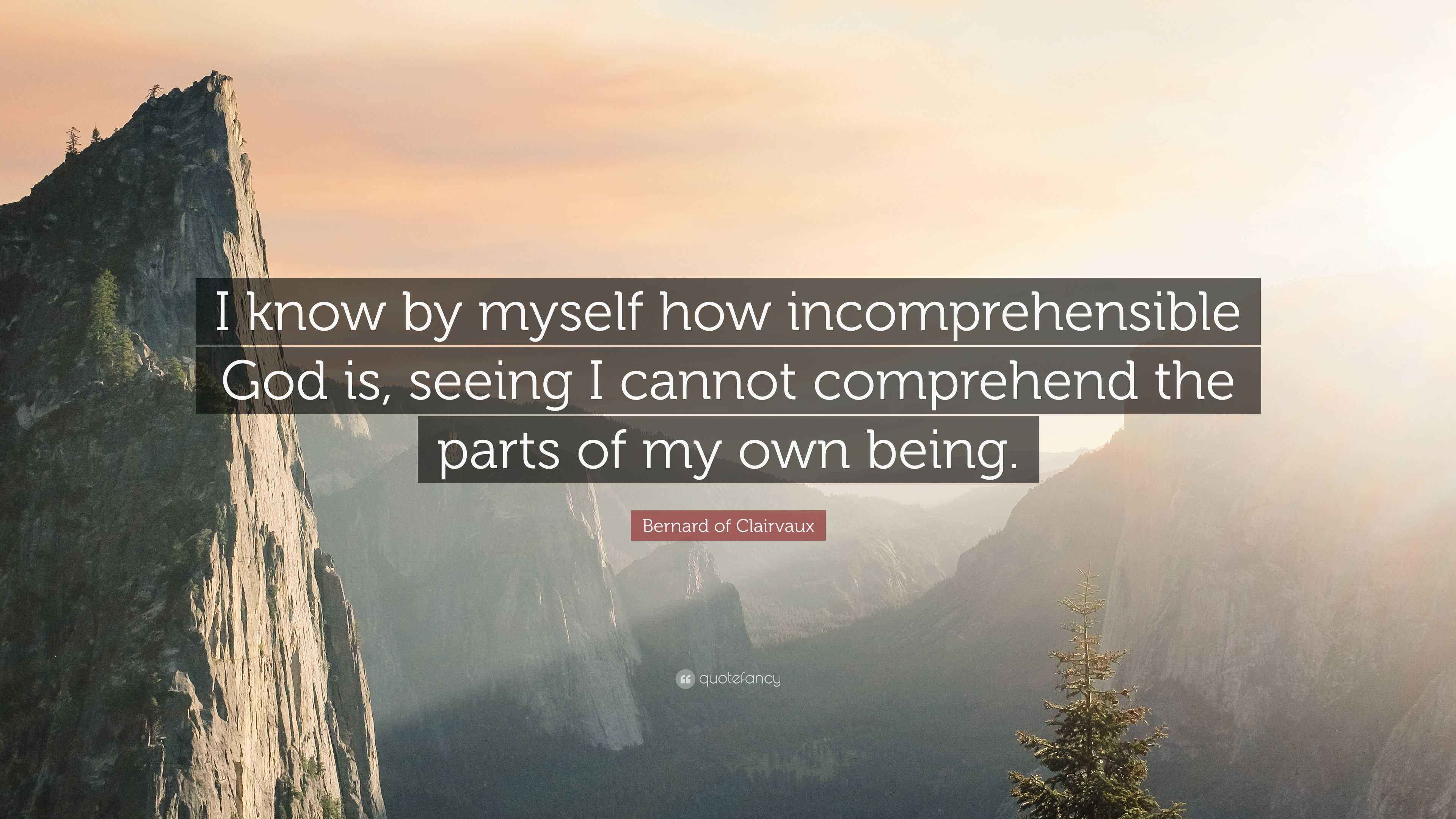 Bernard of Clairvaux Quote: “I know by myself how incomprehensible God ...