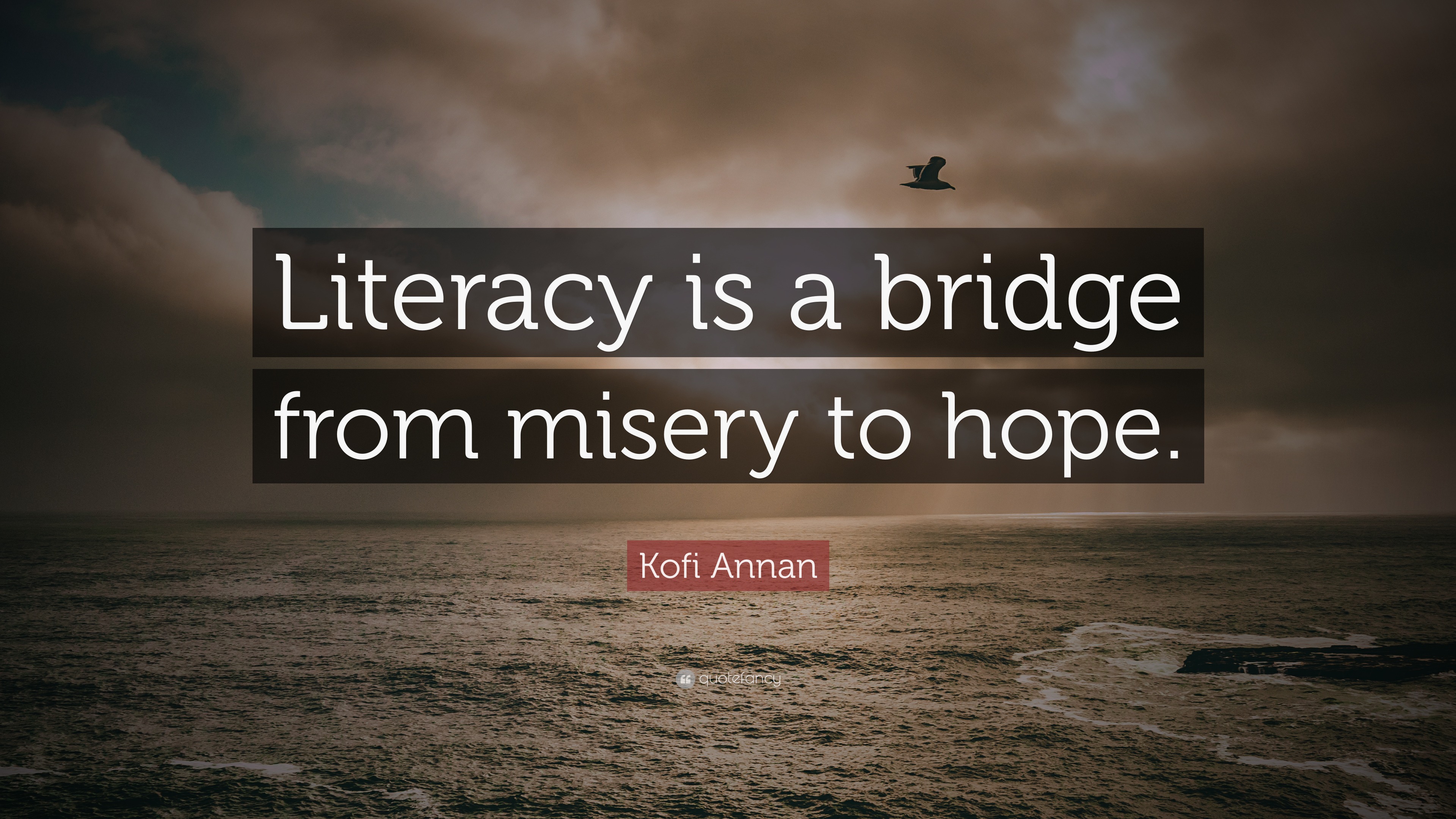 Kofi Annan Quote: “Literacy is a bridge from misery to hope.”