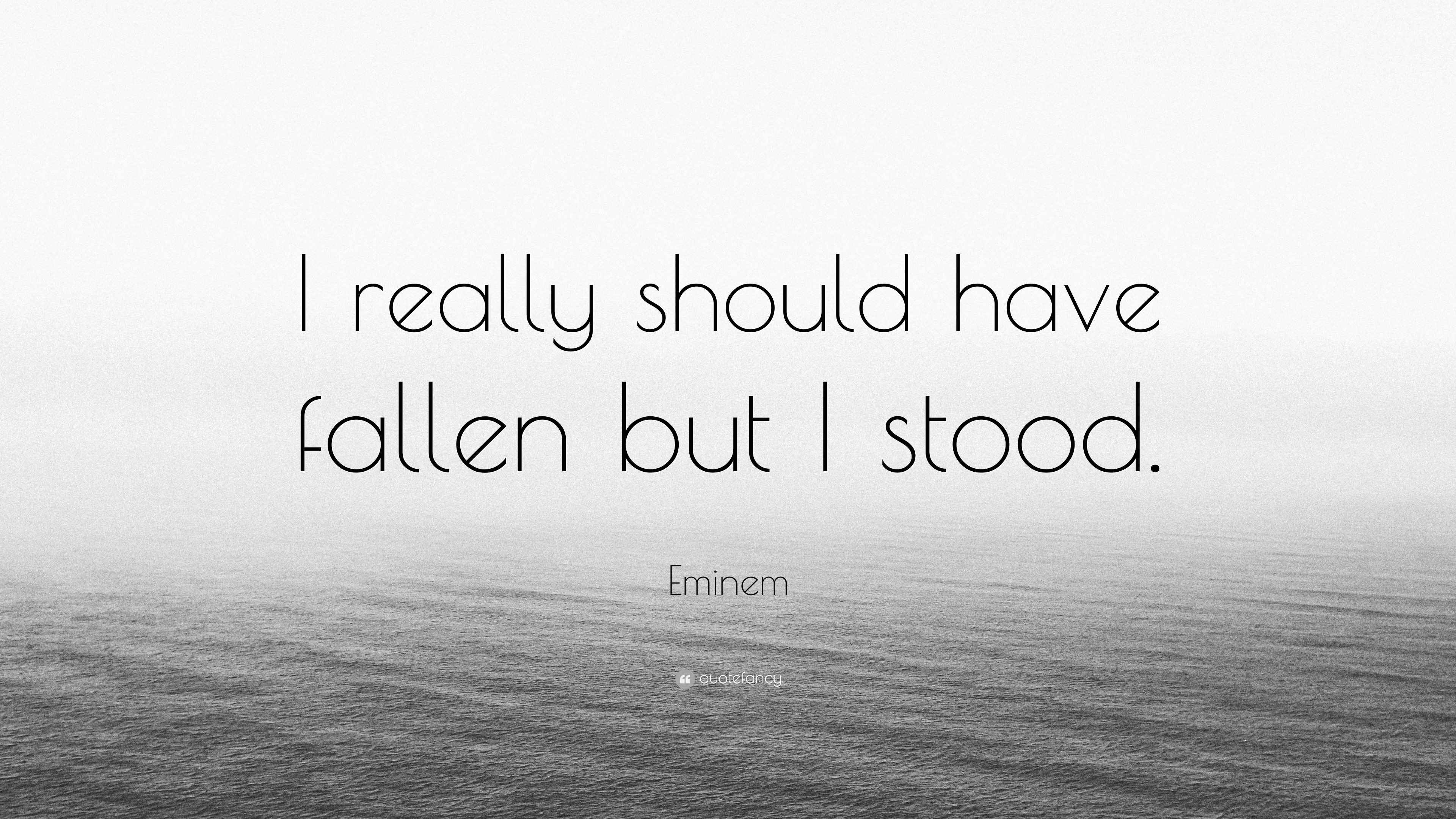 Eminem Quote: “I really should have fallen but I stood.”