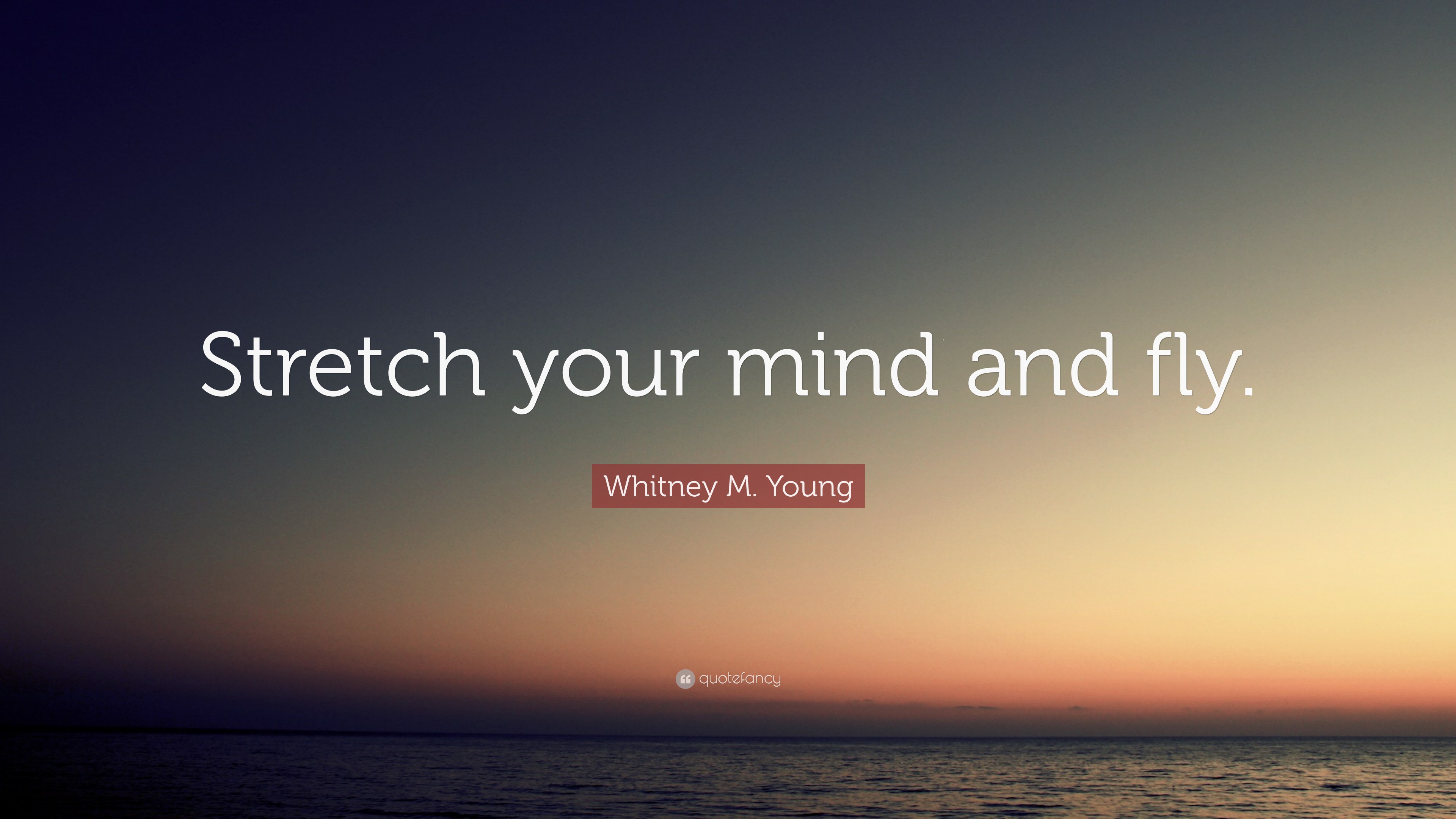 Whitney M. Young Quote: “Stretch your mind and fly.”