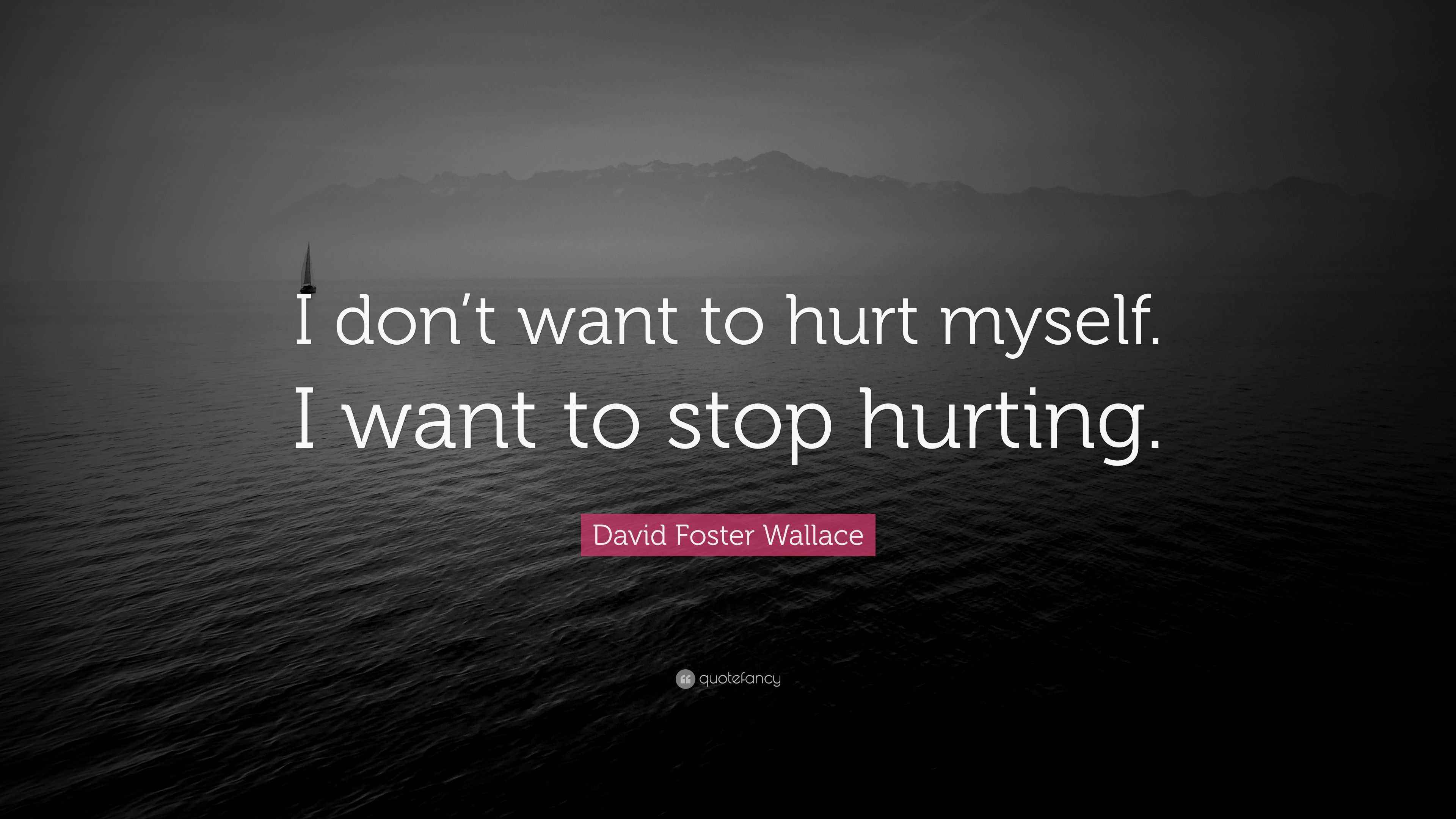 David Foster Wallace Quote: “I don’t want to hurt myself. I want to ...