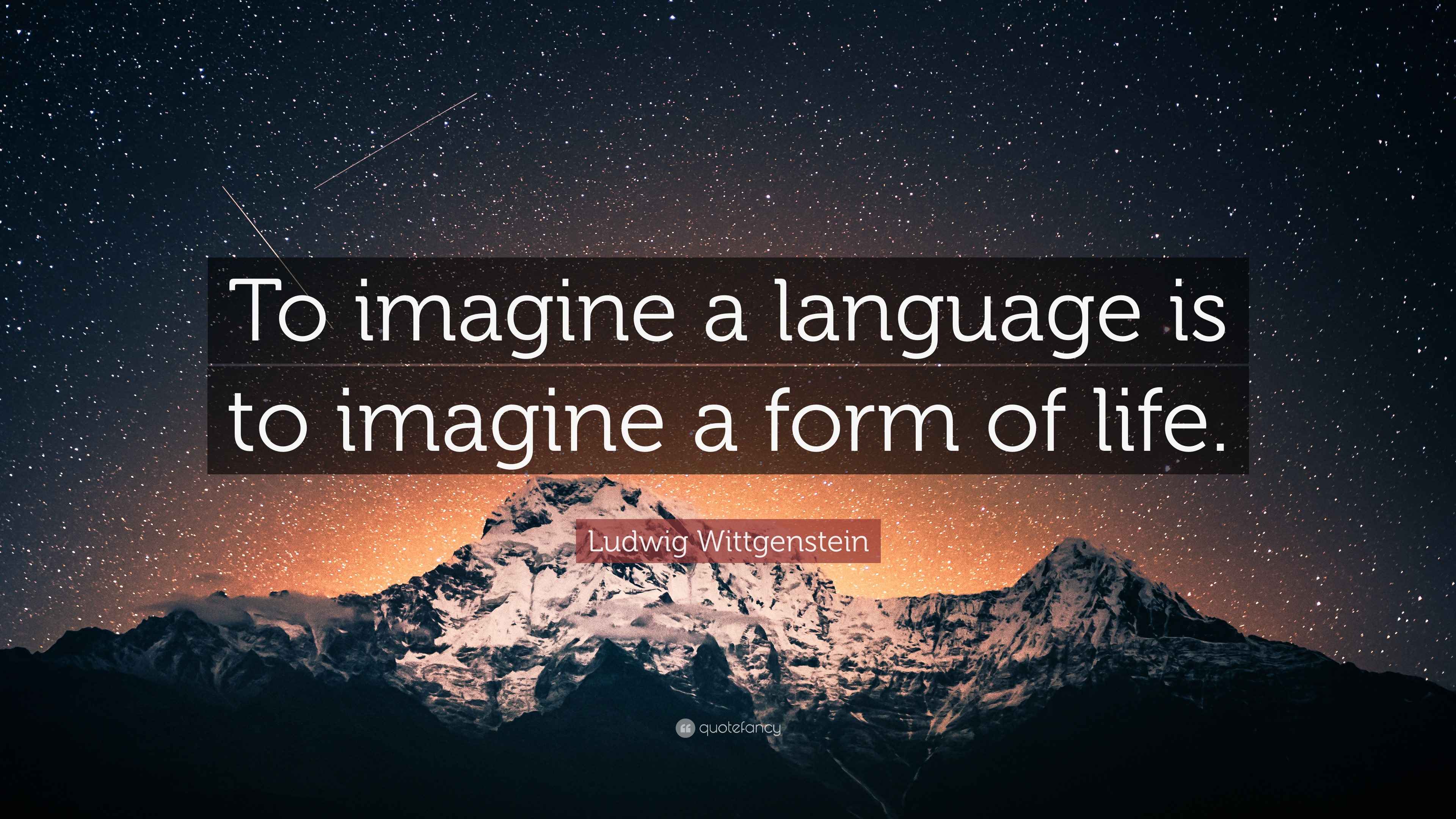 Ludwig Wittgenstein Quote: “To imagine a language is to imagine a form ...