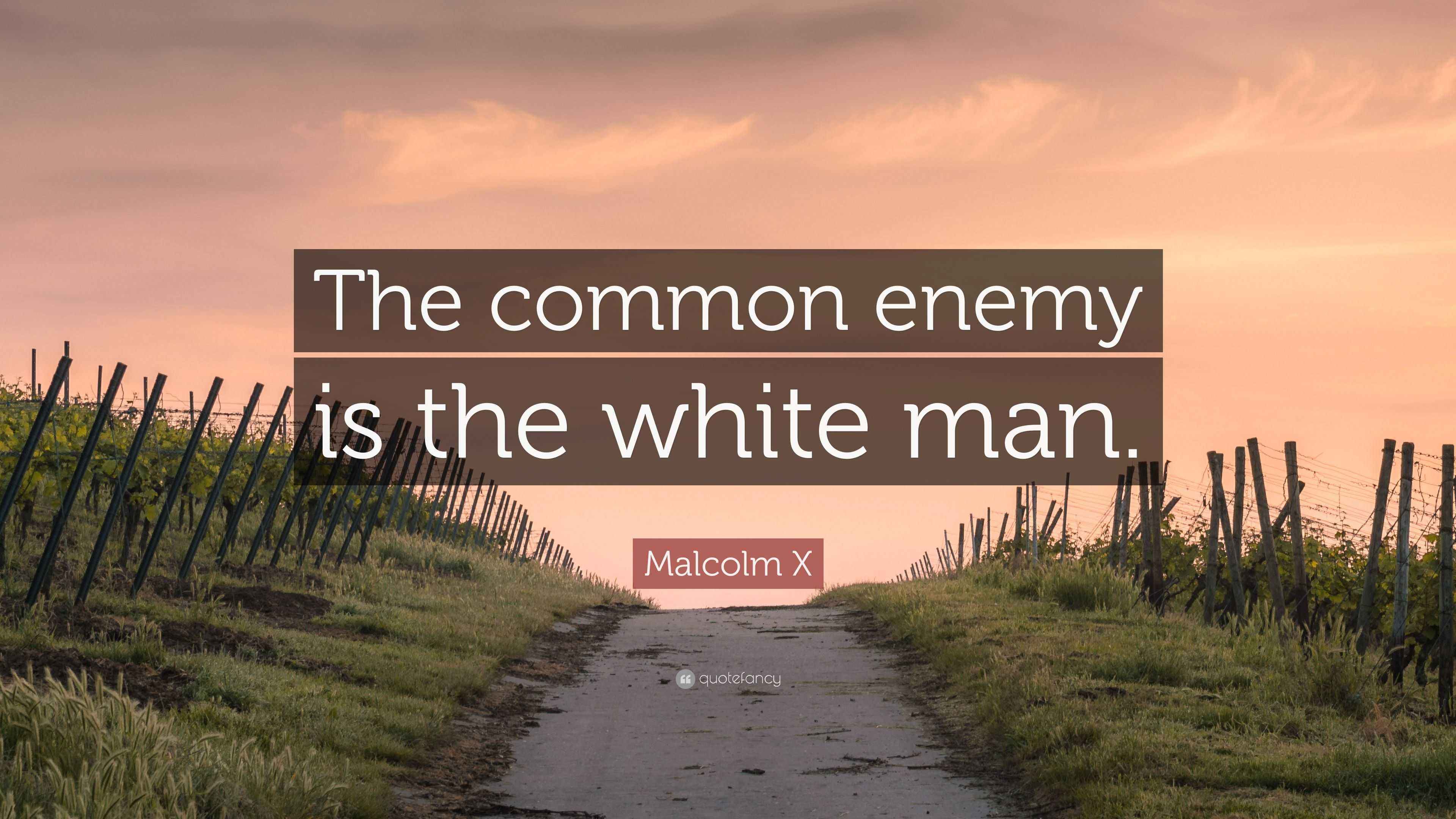 Malcolm X Quote: “The common enemy is the white man.”