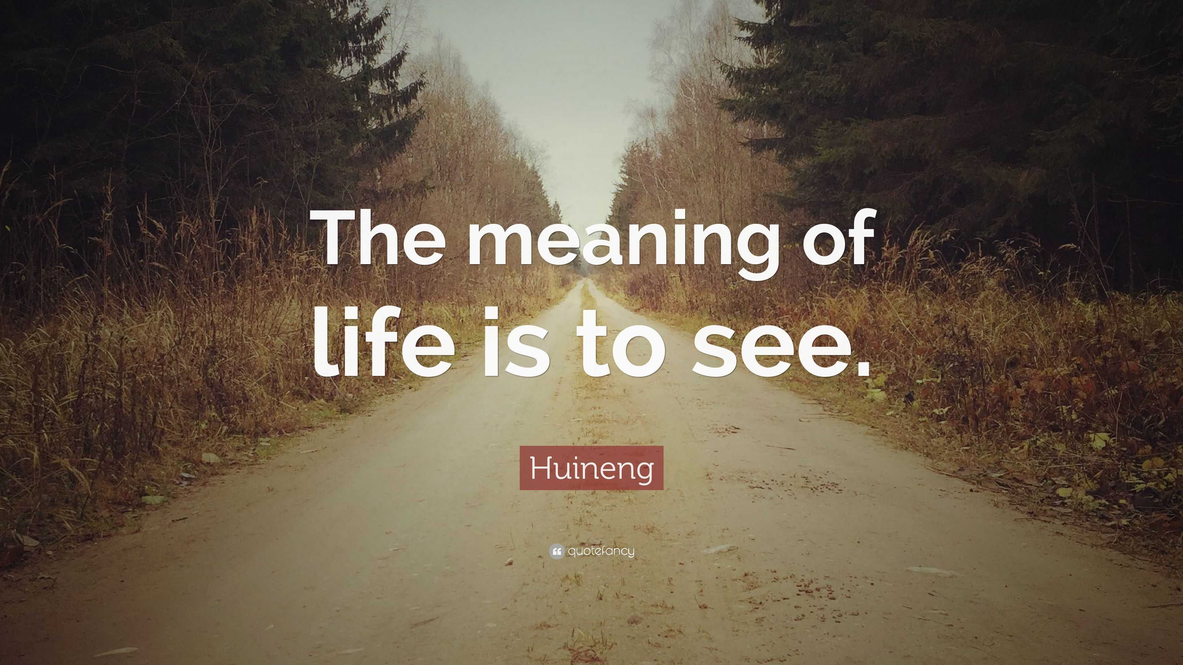 Huineng Quote: “The meaning of life is to see.”