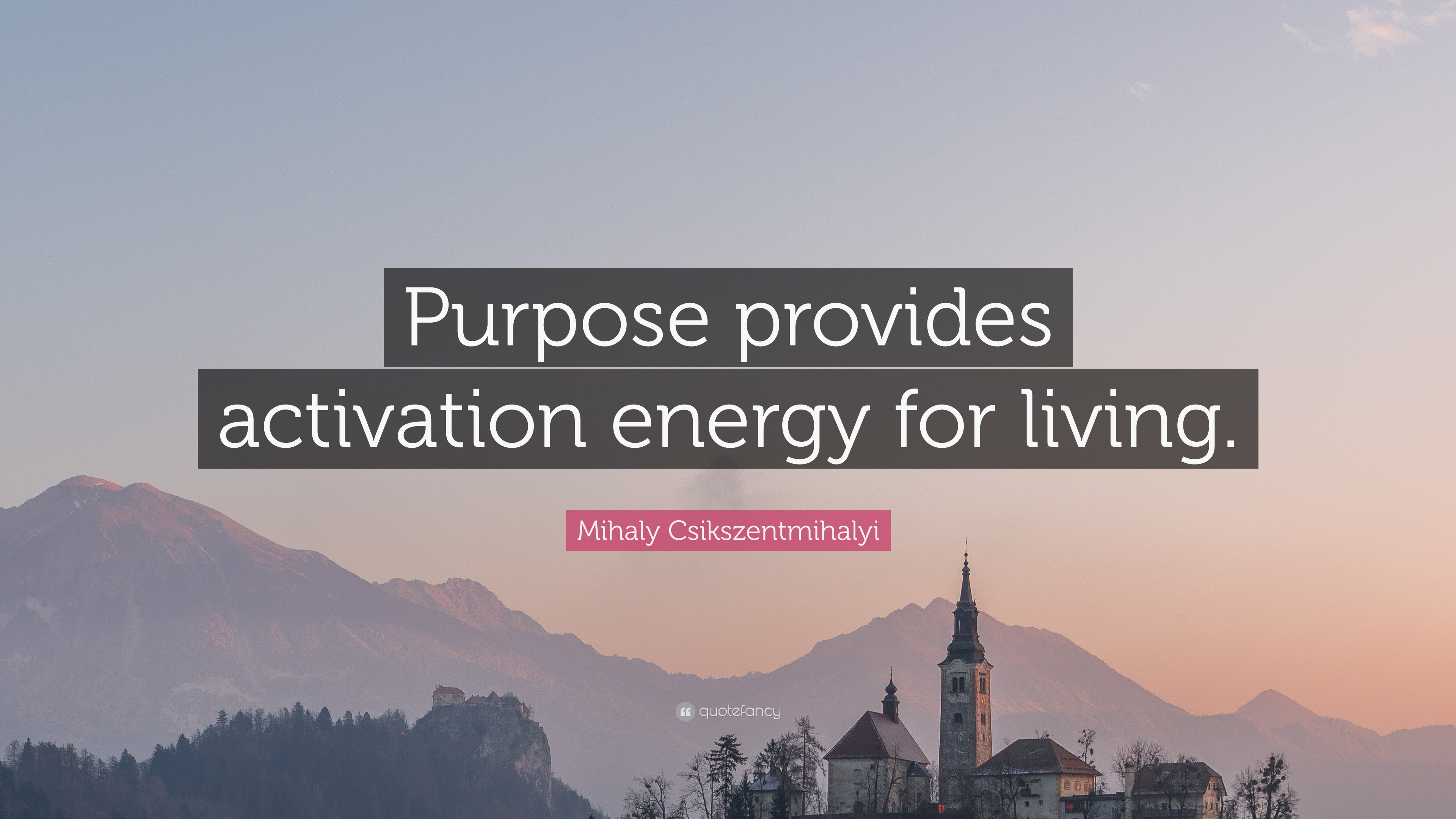 Mihaly Csikszentmihalyi Quote: “Purpose provides activation energy for ...