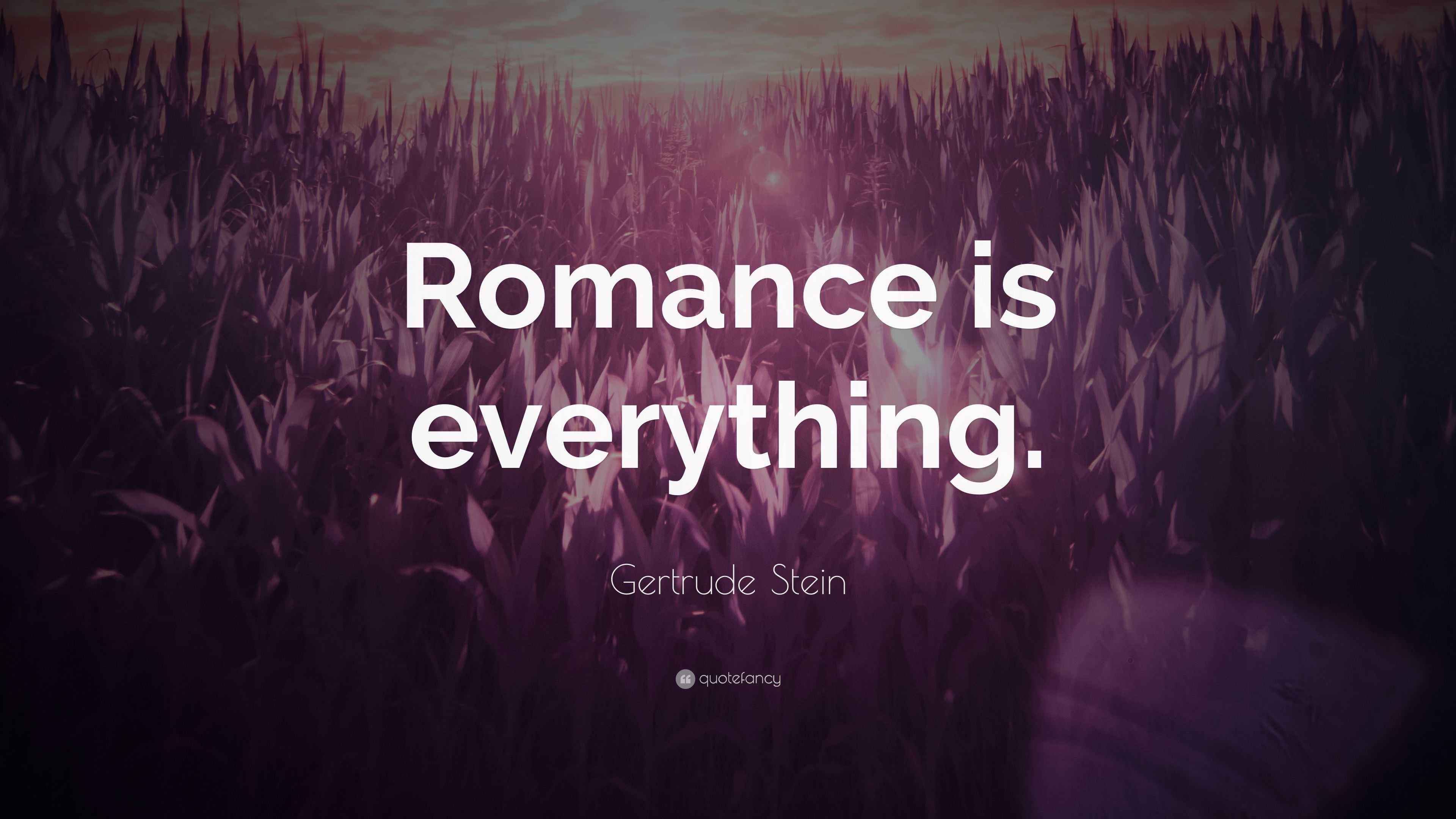 Gertrude Stein Quote: “Romance is everything.”