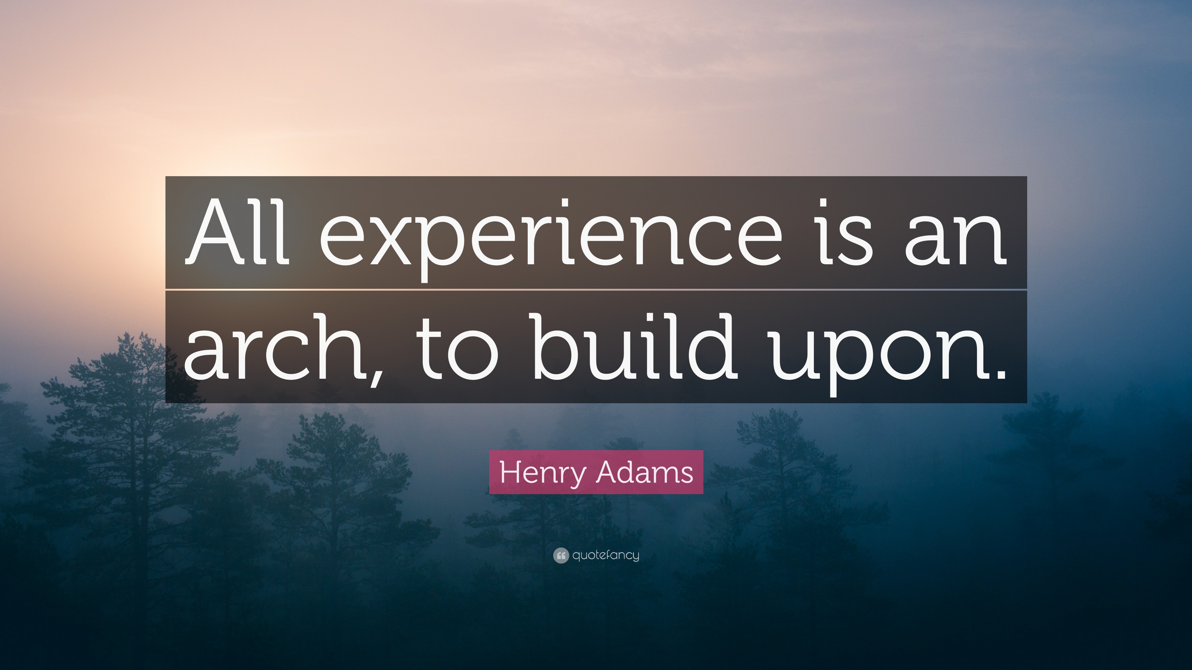 Henry Adams Quote: “All experience is an arch, to build upon.”