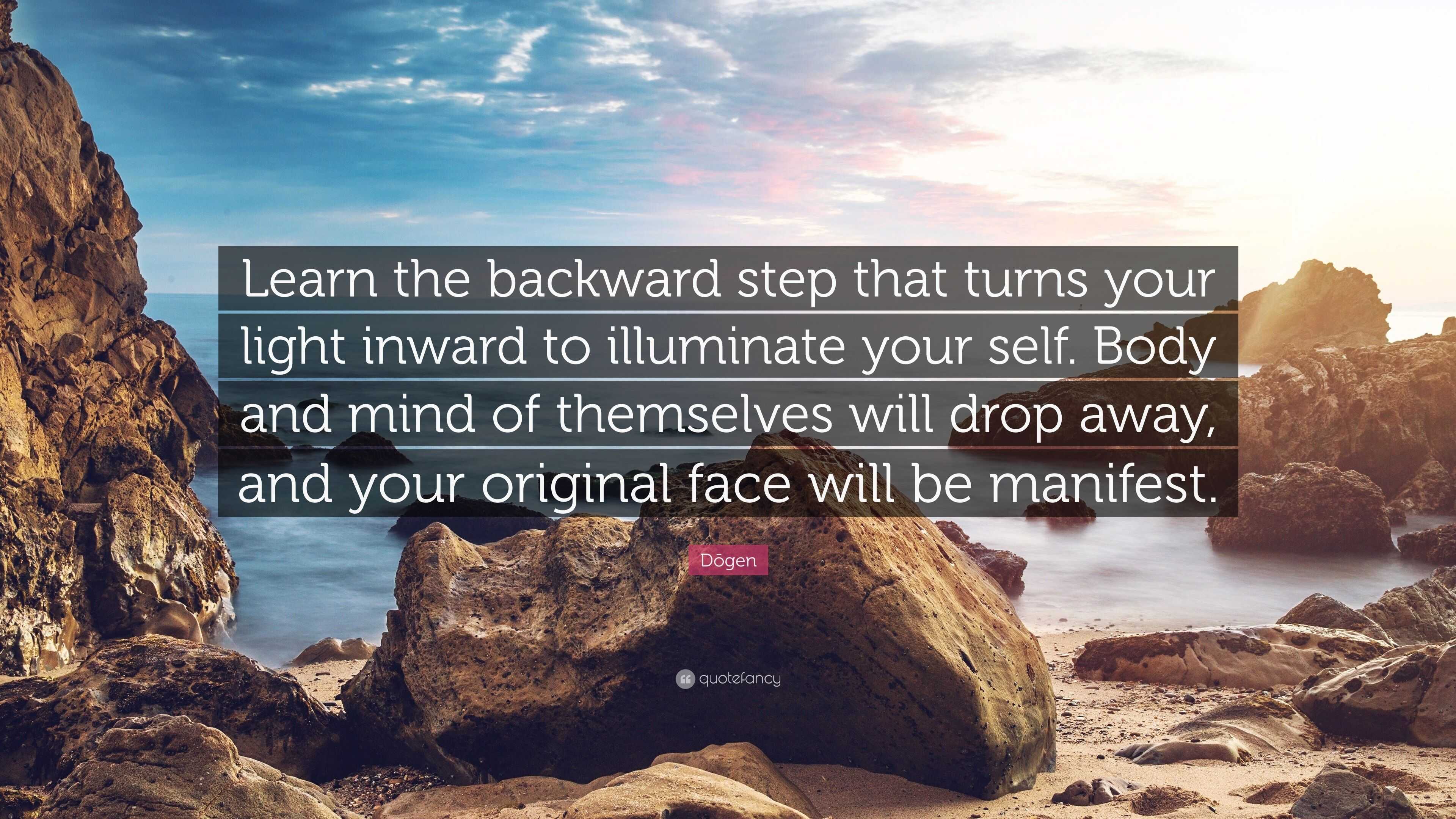 Dōgen Quote: “Learn the backward step that turns your light inward to ...