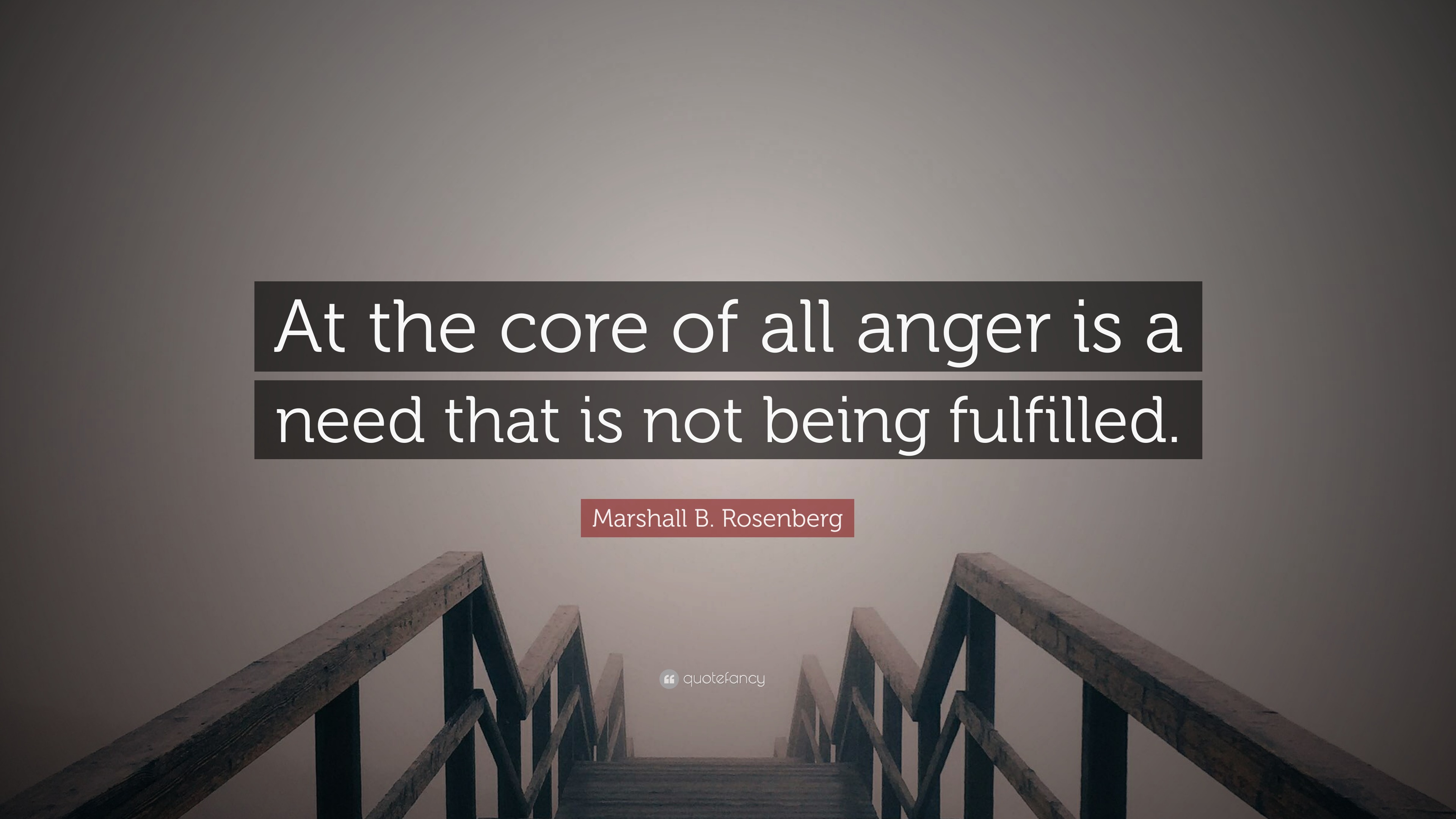 Marshall B. Rosenberg Quote: “At the core of all anger is a need that ...