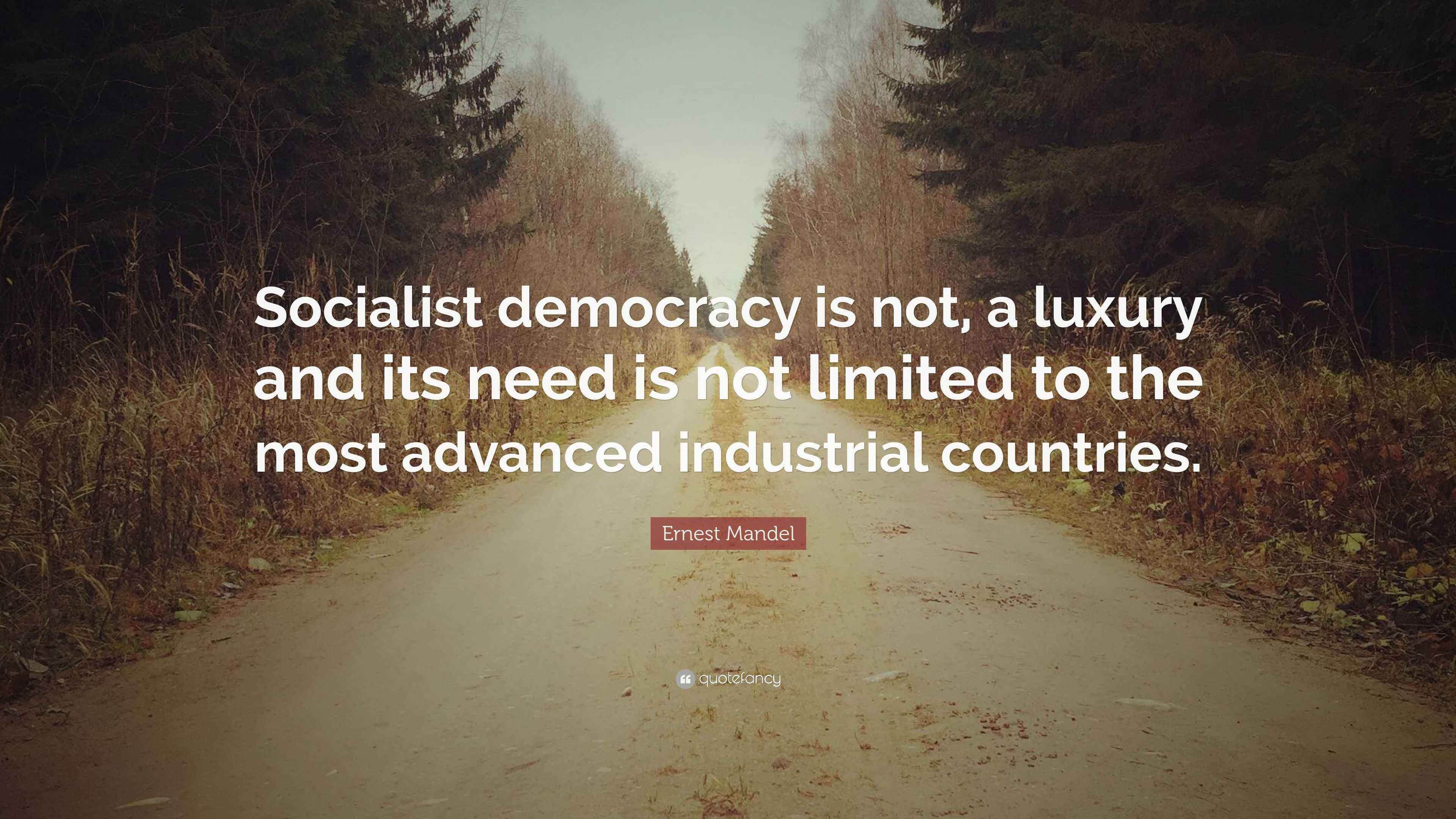 Ernest Mandel Quote: “Socialist democracy is not, a luxury and its need ...