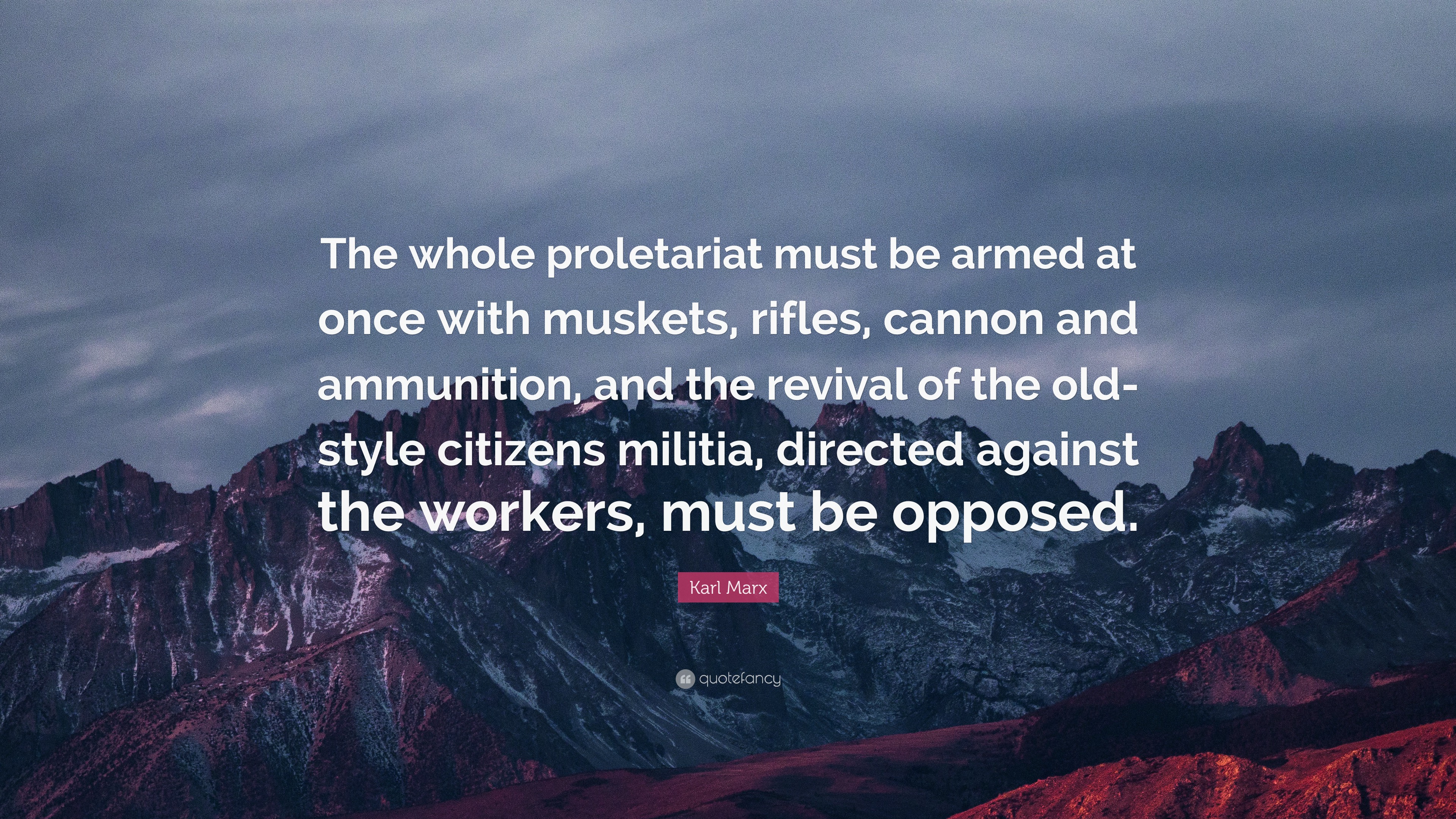 Karl Marx Quote: “The whole proletariat must be armed at once with ...