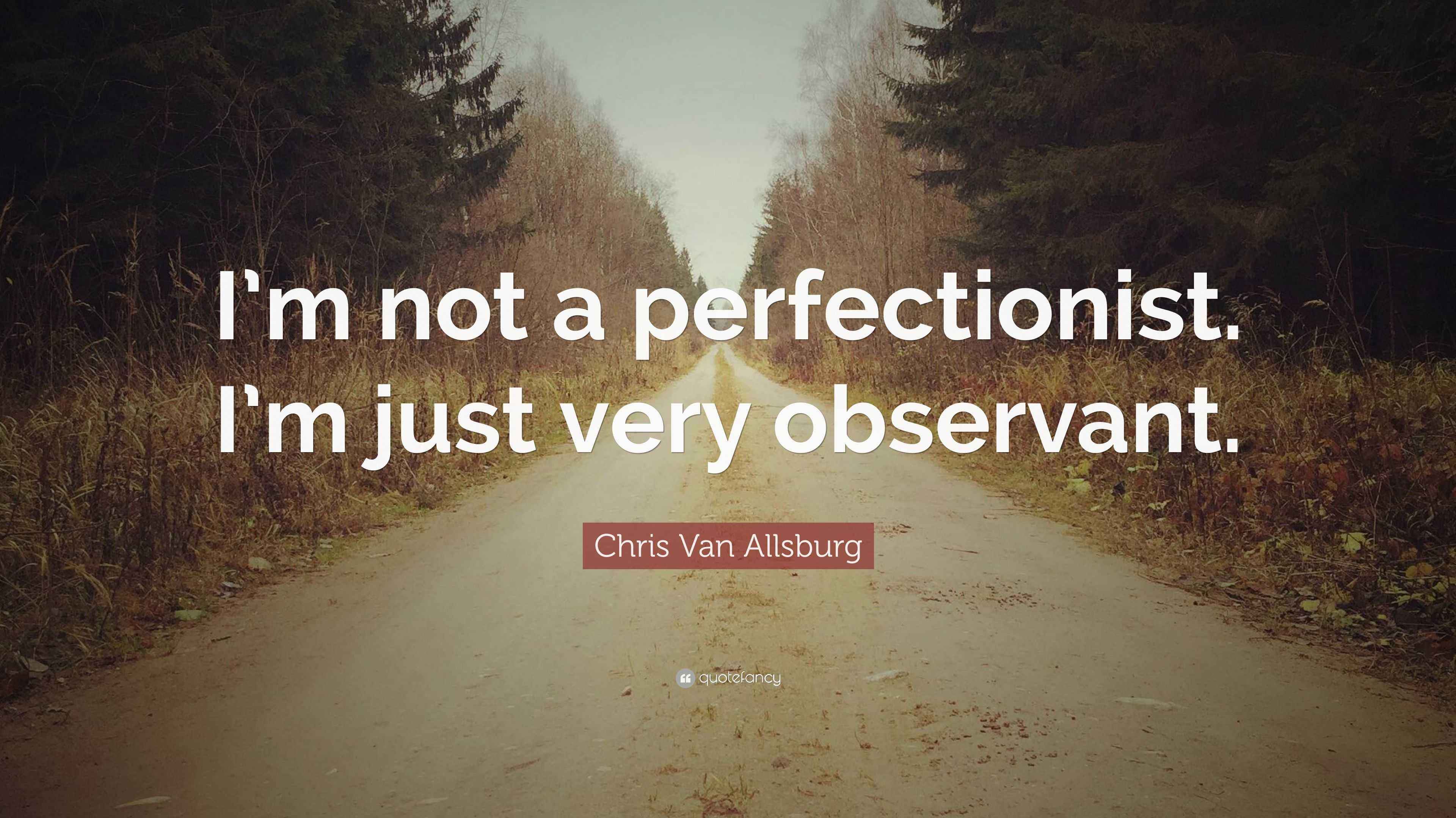 Chris Van Allsburg Quote: “I’m not a perfectionist. I’m just very ...